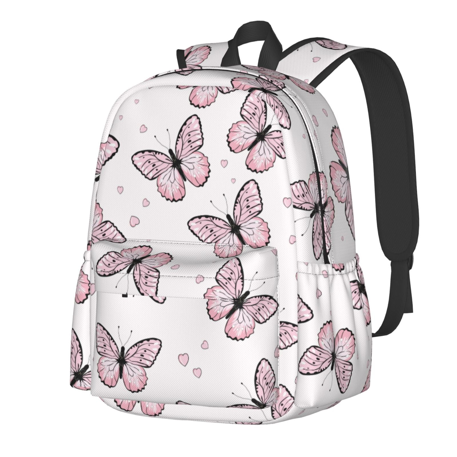 Goofa Butterflies (2) Pattern Backpack for Students – Large Capacity ...