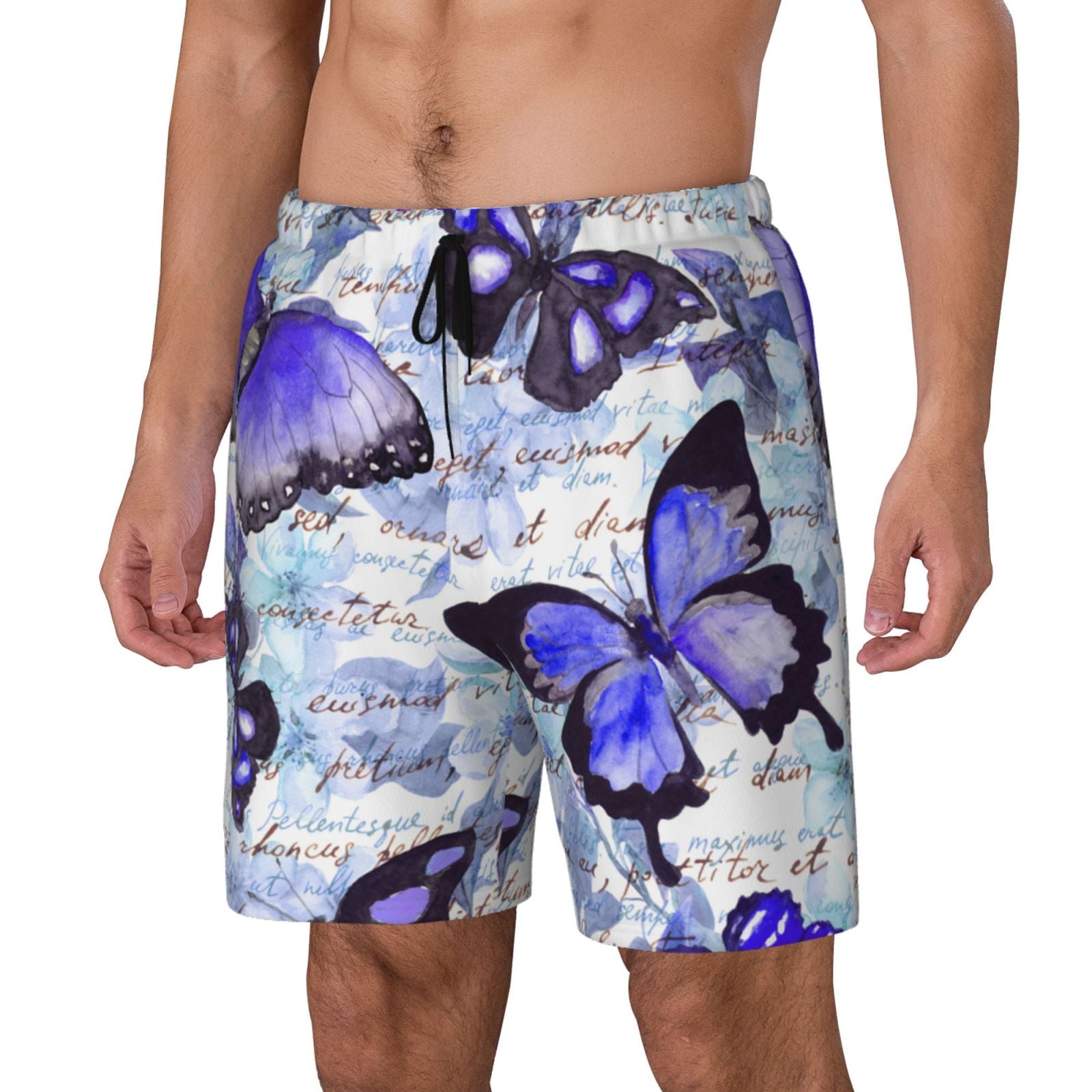 Goofa Butterflies Printed Mens Swim Trunks Board Shorts Quick Dry Mens