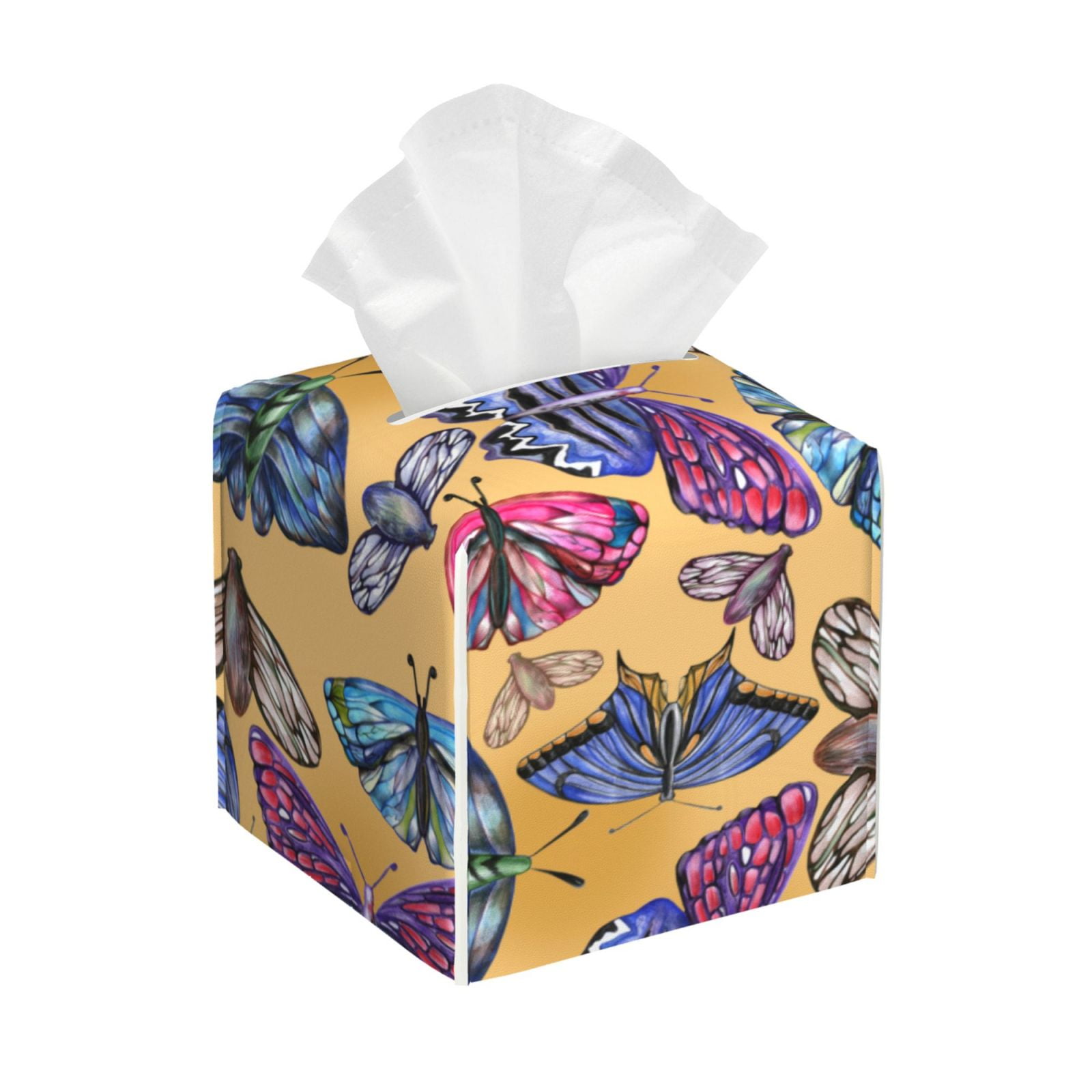 Goofa Butterfly 3 Tissue Box Cover PVC Leather Tissue Holder Square ...
