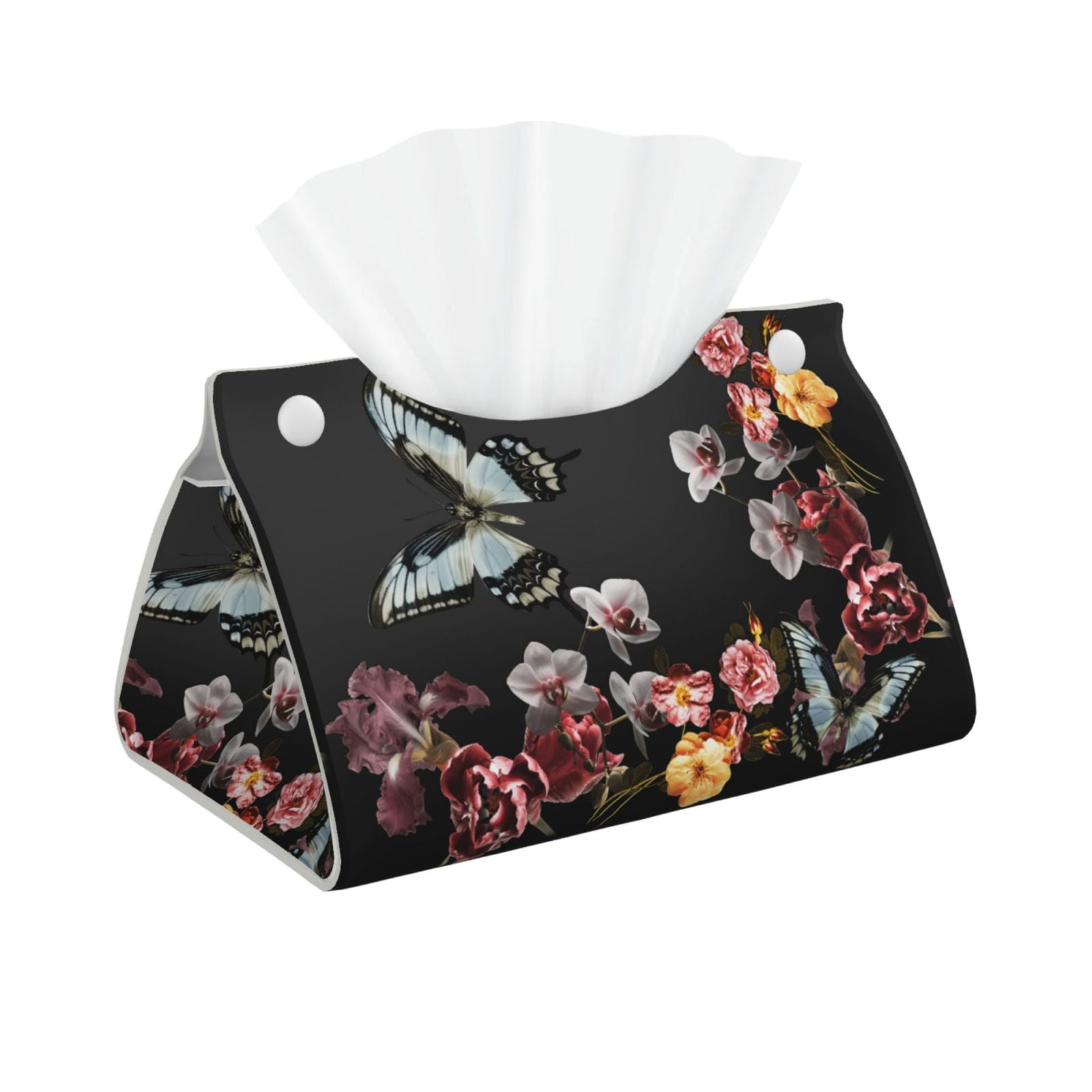 Goofa Butterfly with Fowers Pattern Triangle Square Tissue Box Cover ...