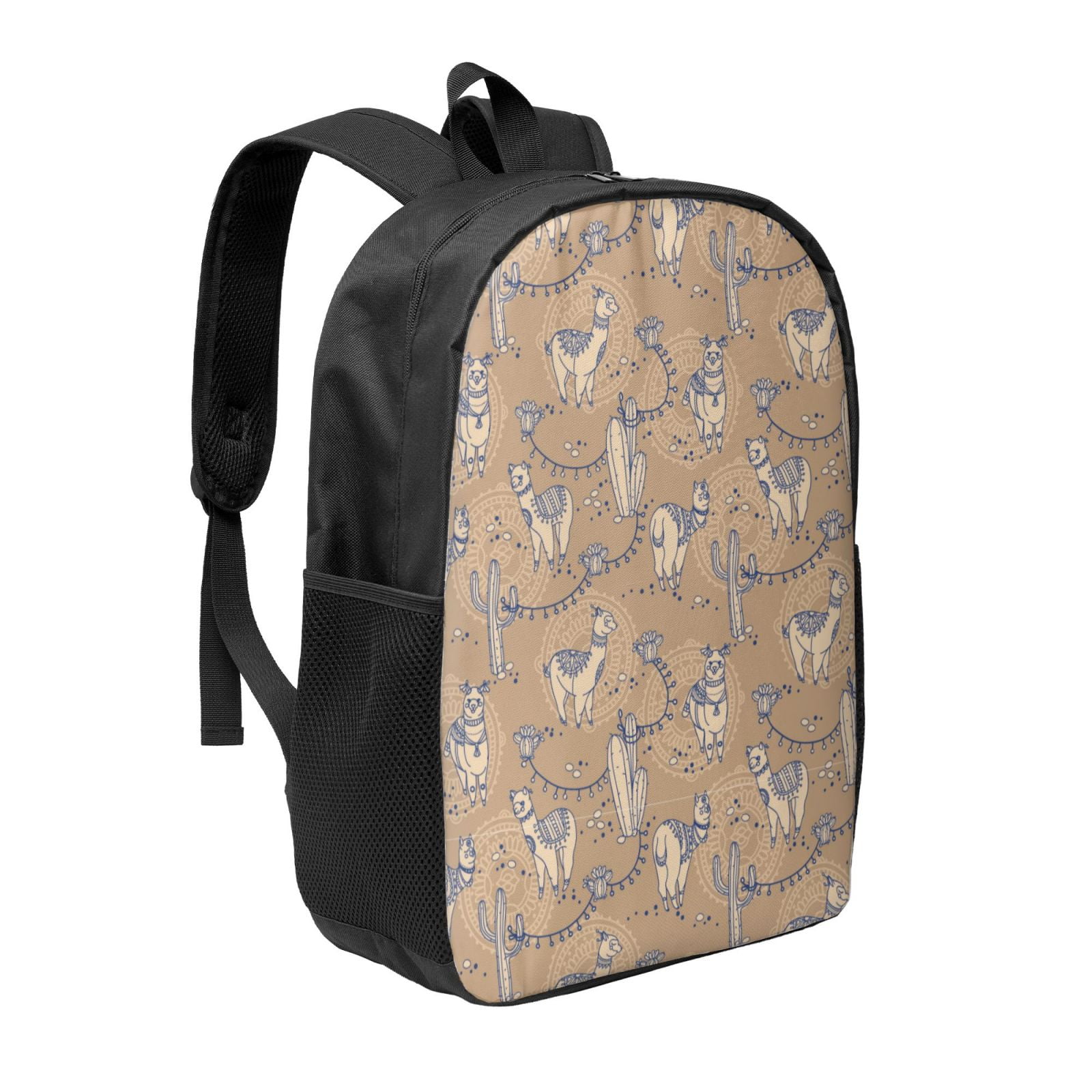 Goofa Cactus Alpaca Pattern 17in Student Backpack - School, Travel ...