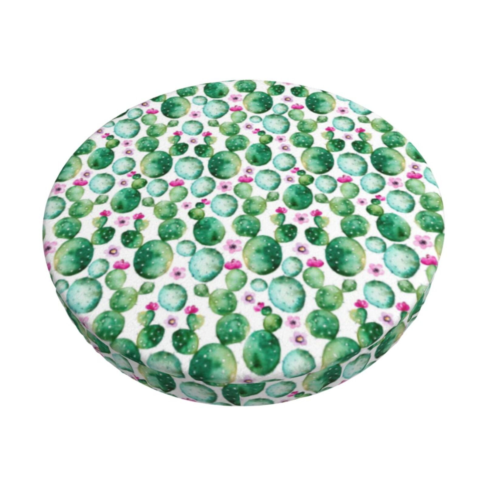 Goofa Cactus Plants Printed Stool Covers Round, Waterproof Round Bar ...