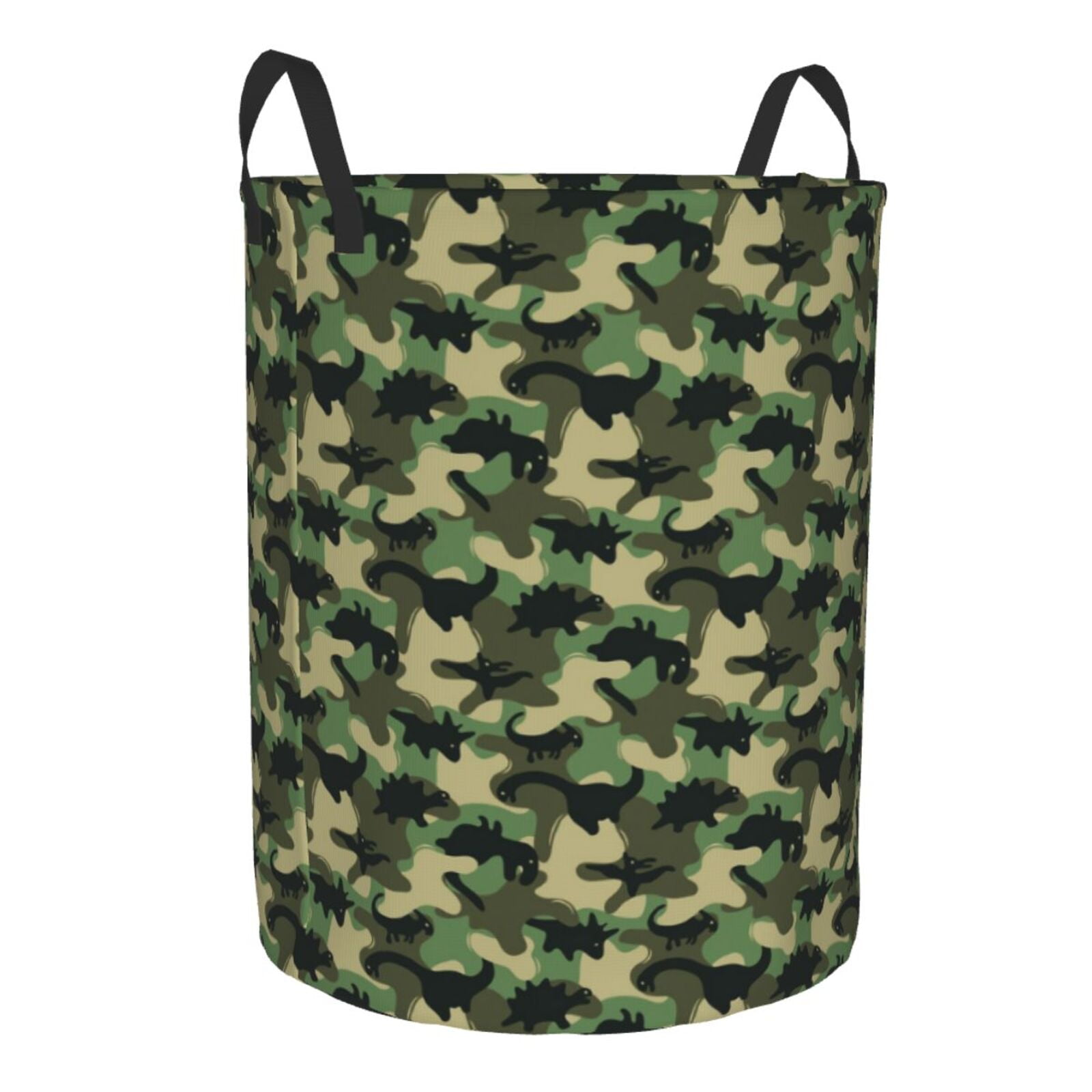 Goofa Camouflage Dinosaur Printed Circular Hamper,Laundry Basket with ...