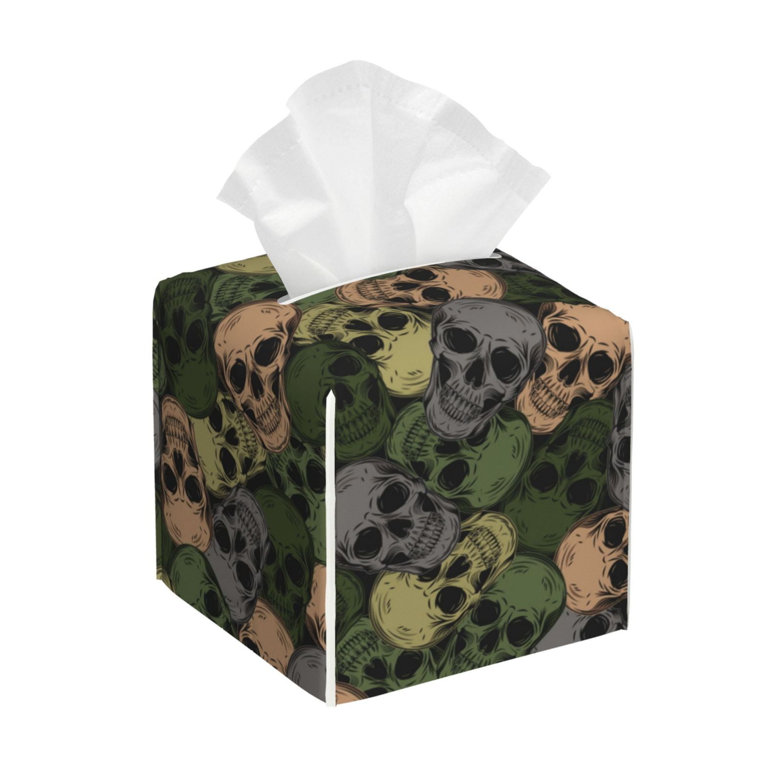 Goofa Camouflage Skulls Tissue Box Cover PVC Leather Tissue Holder ...