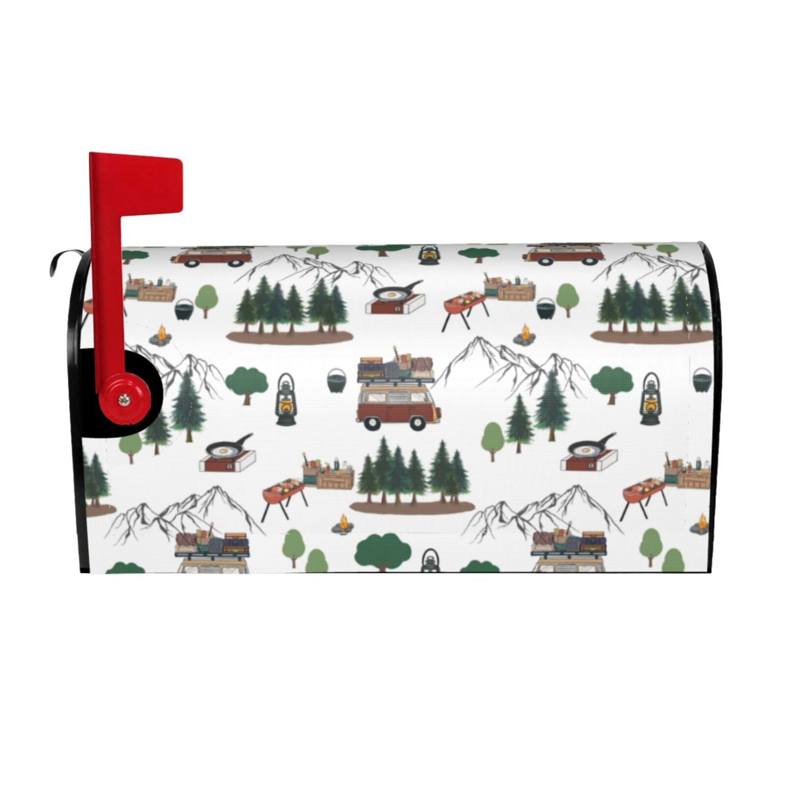 Goofa Camping Caravan 2 Pattern Mailbox Cover, Mailbox Decoration with ...