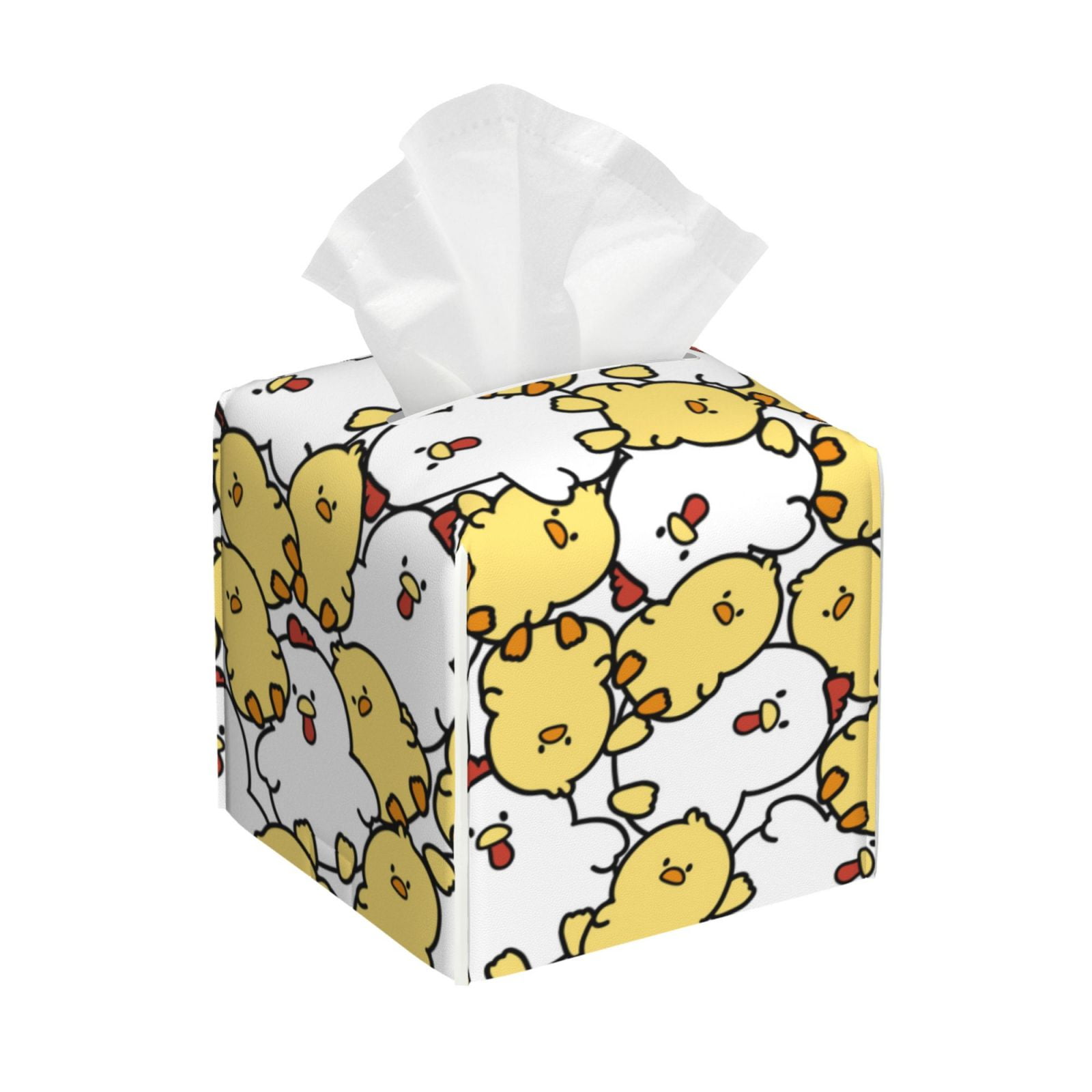 Goofa Cartoon Chicken Tissue Box Cover PVC Leather Tissue Holder Square ...