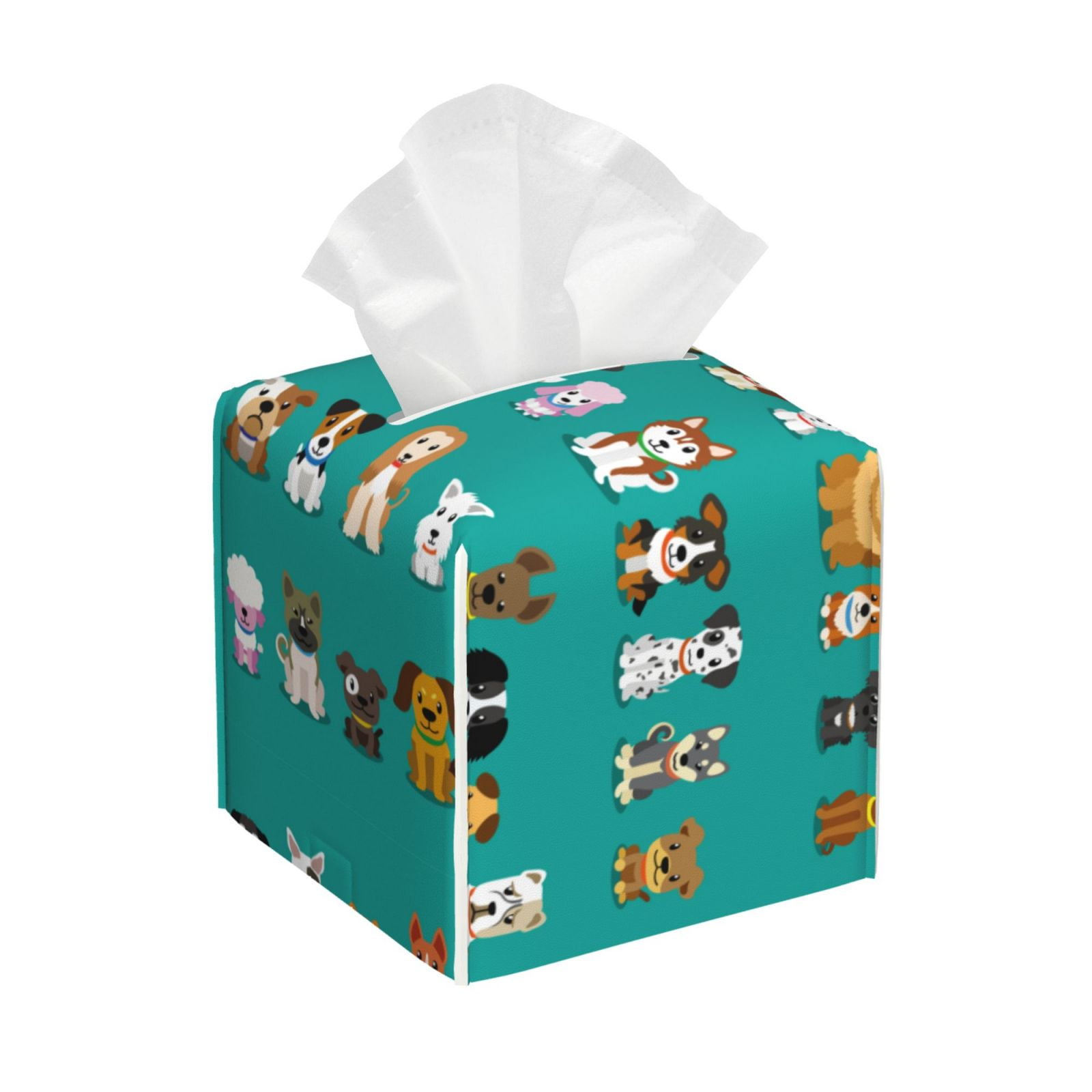 Goofa Cartoon Dogs Tissue Box Cover PVC Leather Tissue Holder Square ...