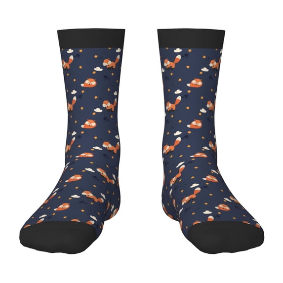 Goofa Cartoon Fox Pattern Children's Crew Socks, Kids' Daily Wear and ...