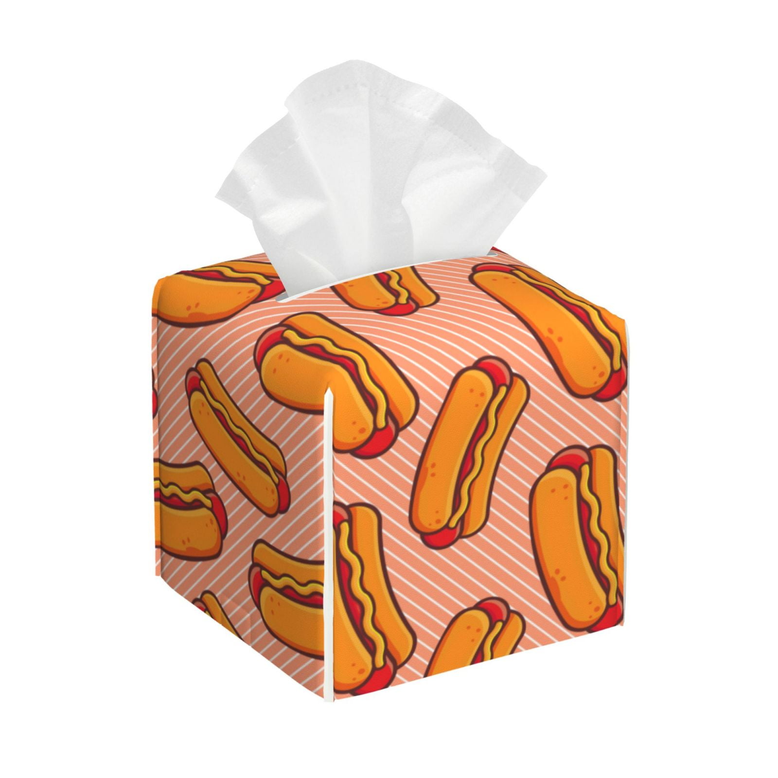 Goofa Cartoon Hot Dog Tissue Box Cover PVC Leather Tissue Holder Square ...