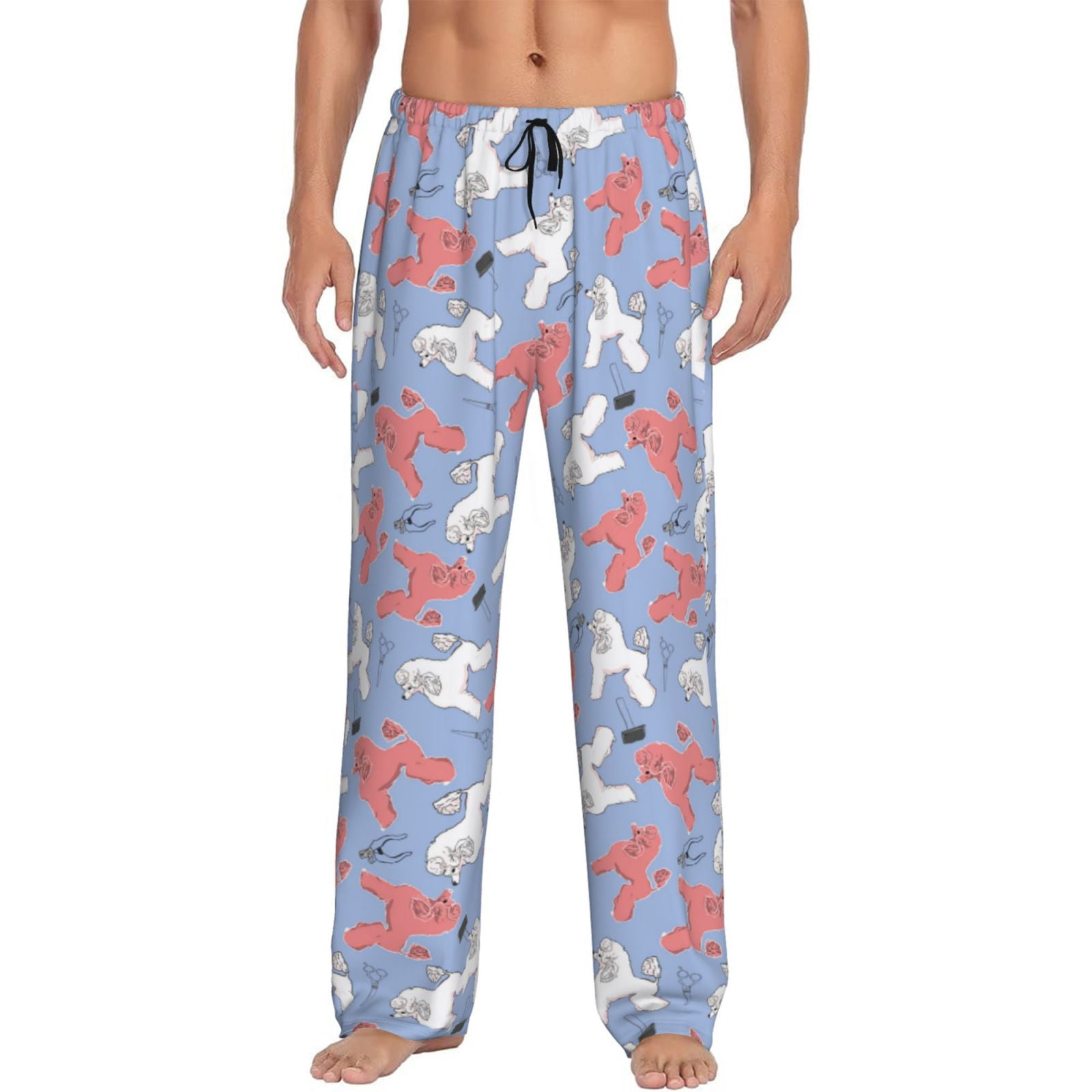 Goofa Cartoon Poodle Dog Pattern Printed Soft Pajama Pants for Men ...