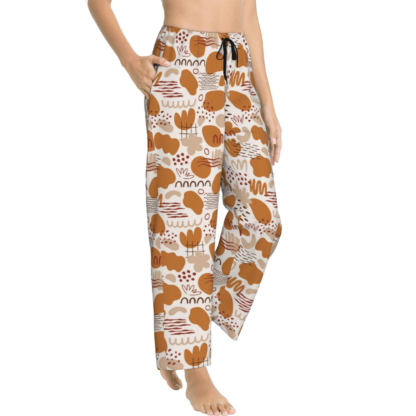 Goofa Cartoon Printed Soft Pajama Pants for Women, Wide Leg Comfy ...