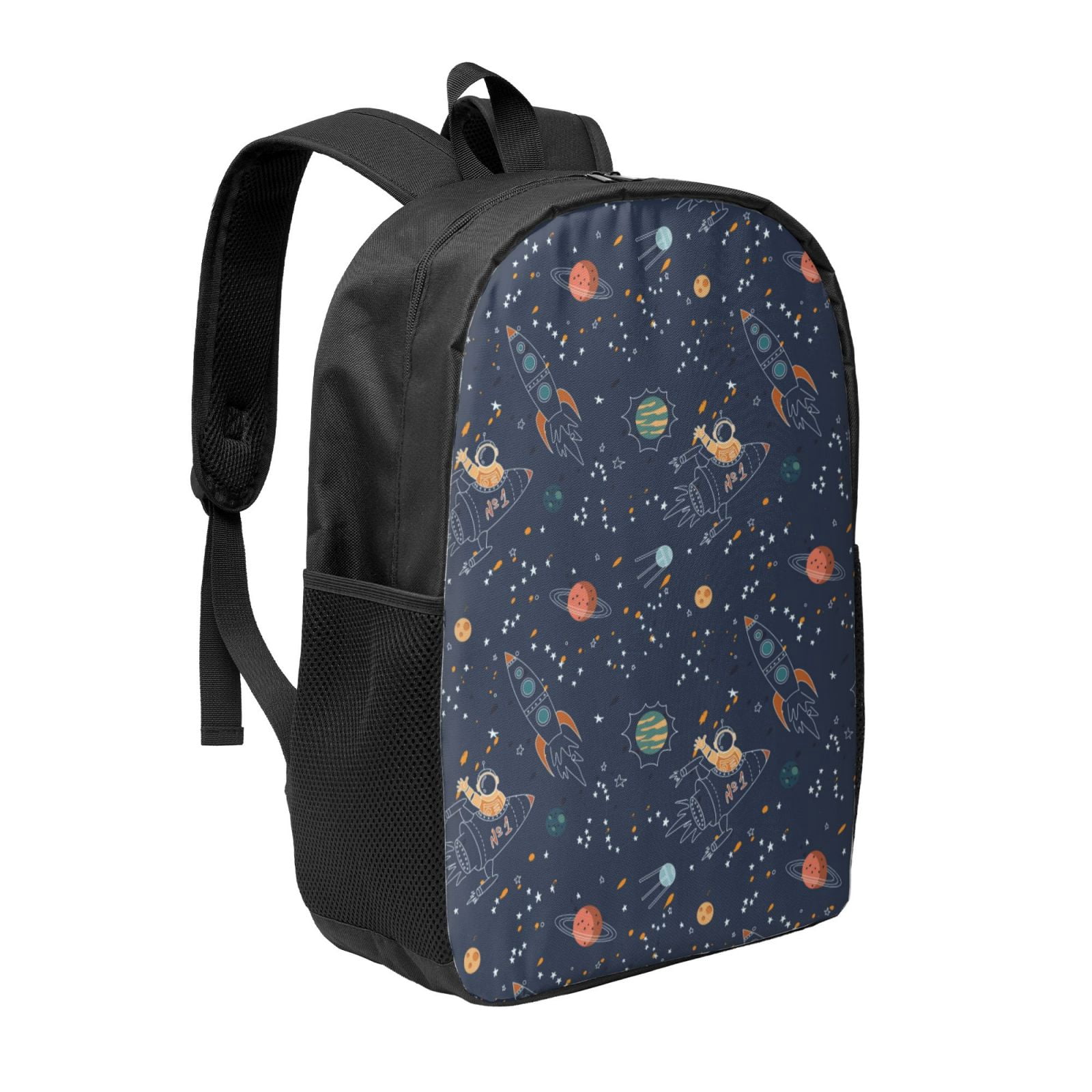 Goofa Cartoon Space Planets Pattern 17in Student Backpack - School ...