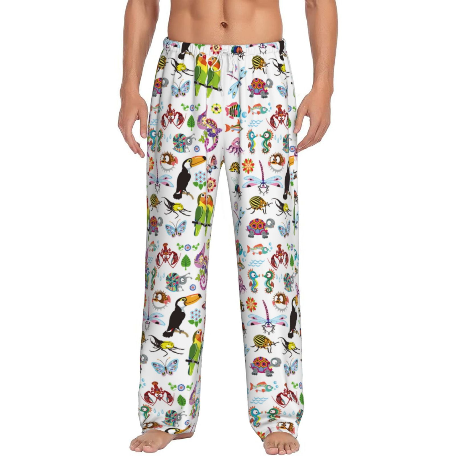 Goofa Cartoon Wild Animals Pattern Printed Soft Pajama Pants for Men ...