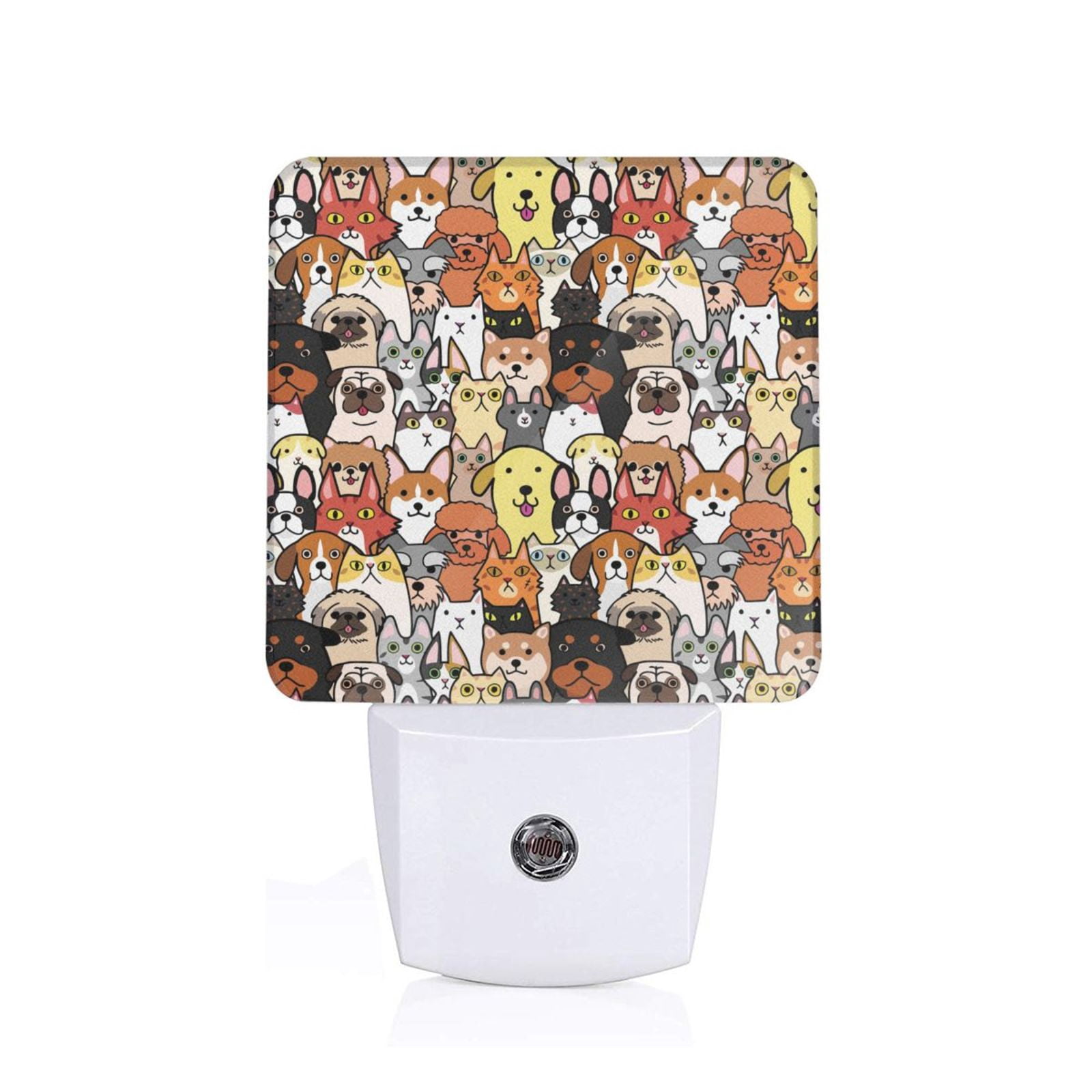 Goofa Cats & Dogs Group Night Light, Plug-in, Dusk to Dawn Sensor, Warm ...