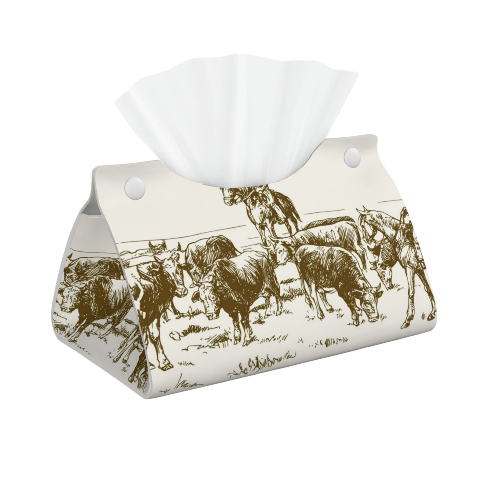 Goofa Cattle Drive By Two Cowboys Pattern Triangle Square Tissue Box ...