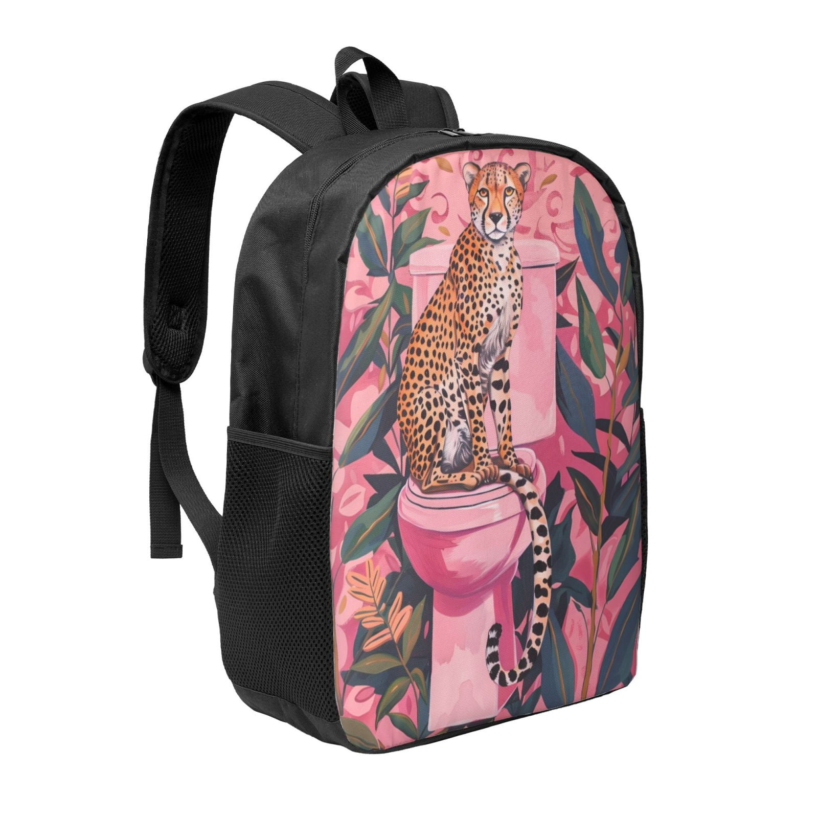 Goofa Cheetah On Toilet Humor Art Pattern 17in Student Backpack ...