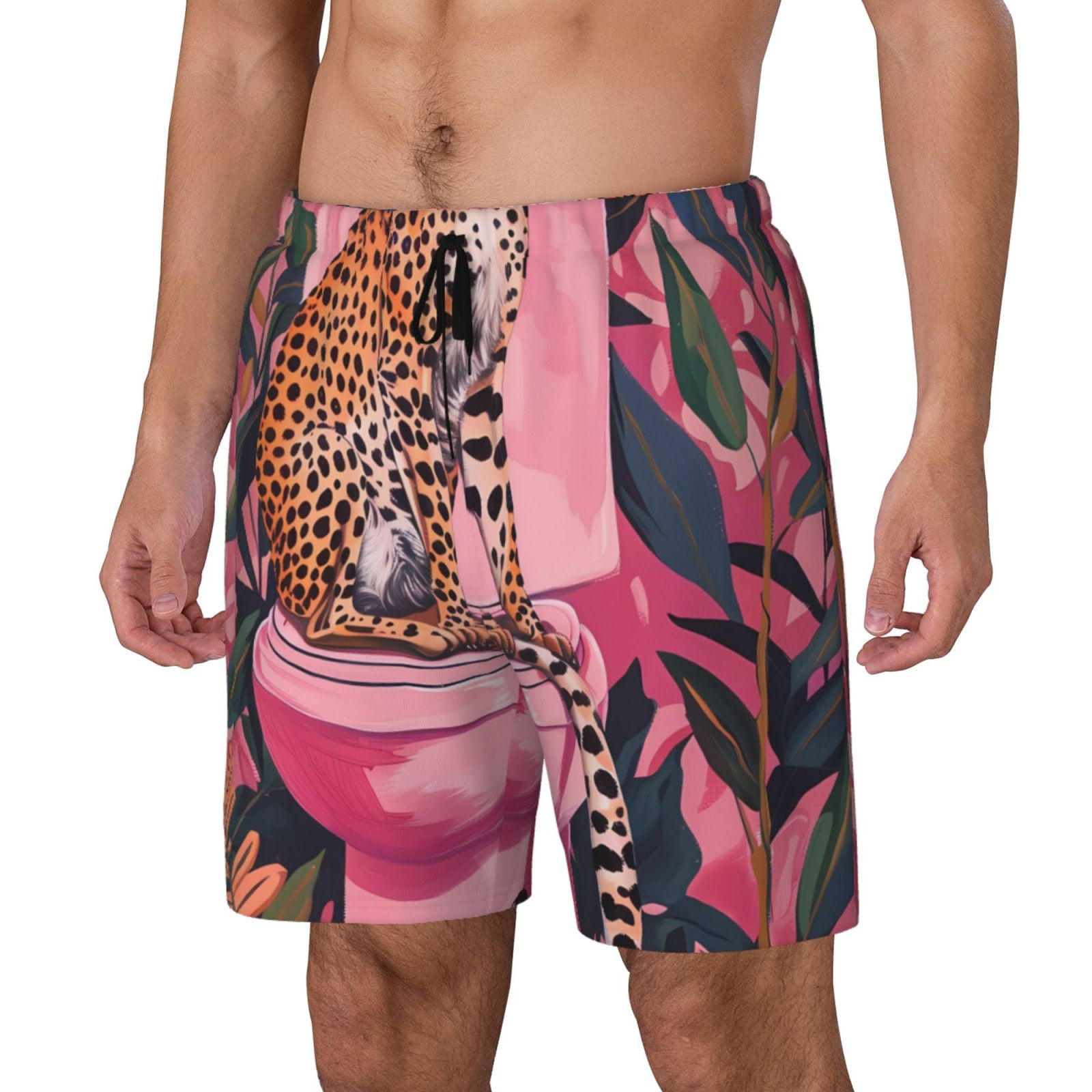 Goofa Cheetah On Toilet Humor Art Printed Men's Swim Trunks Board ...
