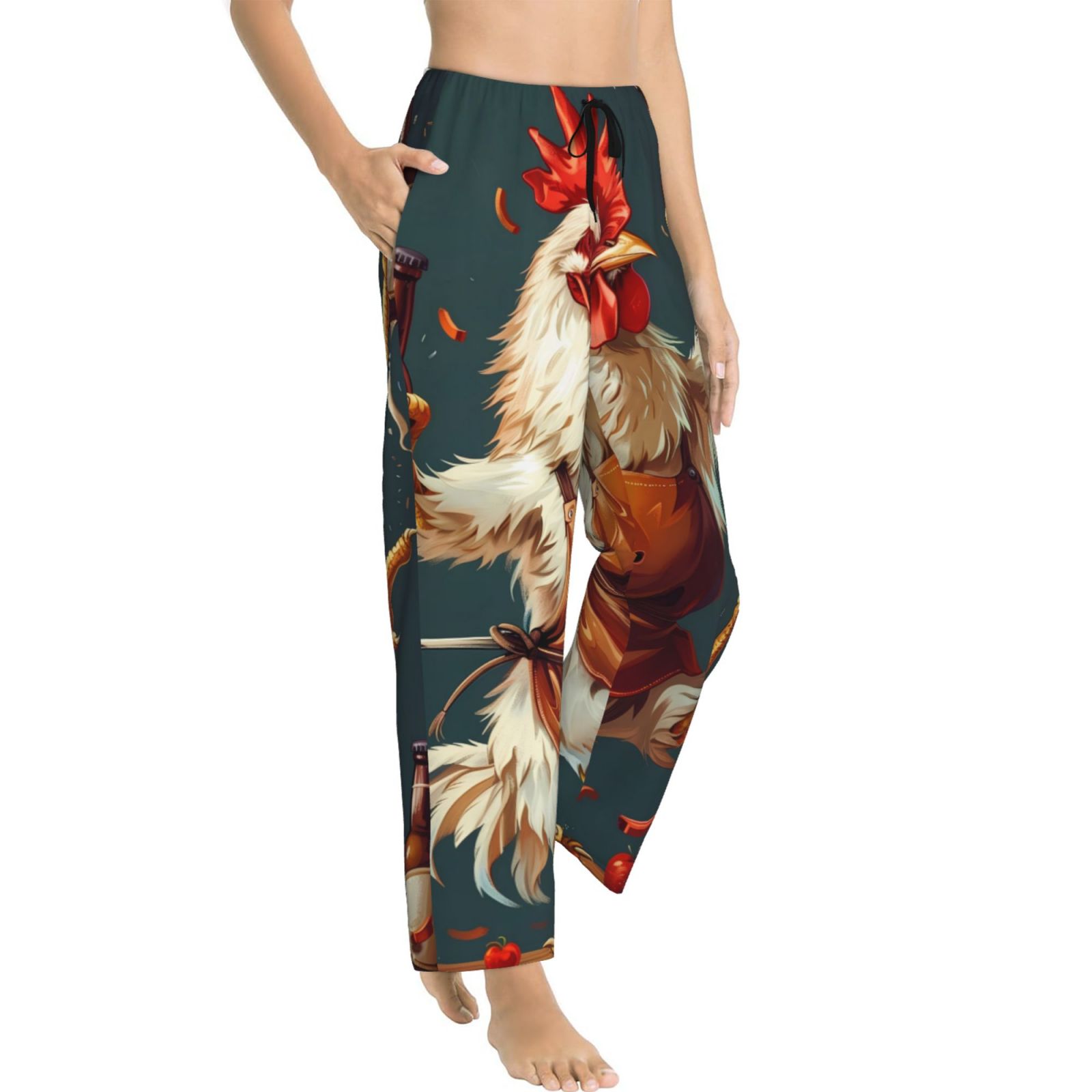 Goofa Chef Chicken With Beer Bottles Printed Soft Pajama Pants for ...