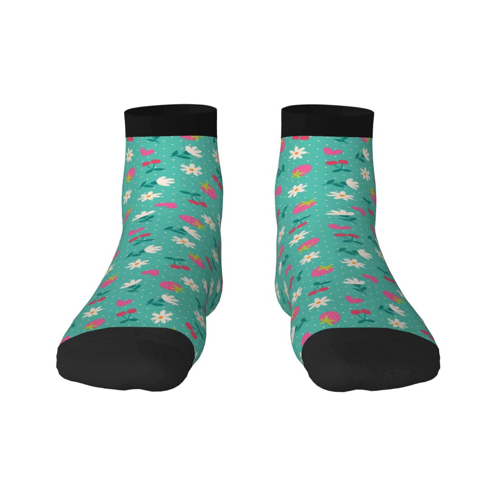 Goofa Cherry Strawberry Floral Pattern Non Slip Socks with Grips for ...