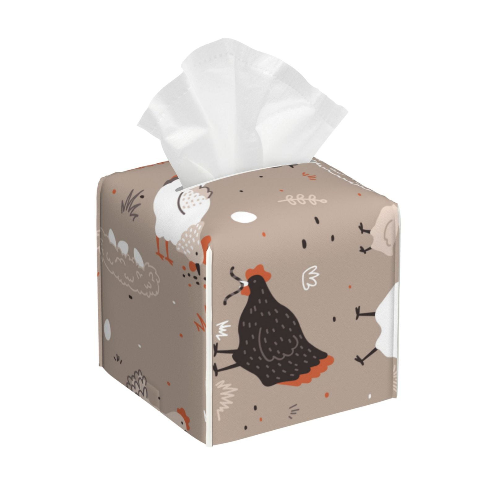 Goofa Chicken Tissue Box Cover PVC Leather Tissue Holder Square Facial ...