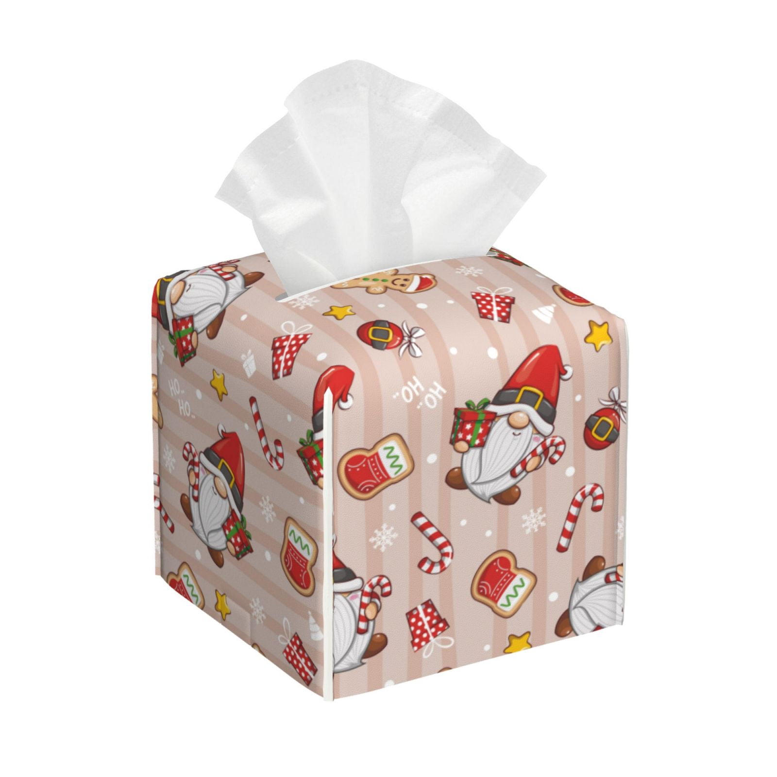 Goofa Christmas Gnomes Santa Claus Tissue Box Cover PVC Leather Tissue ...