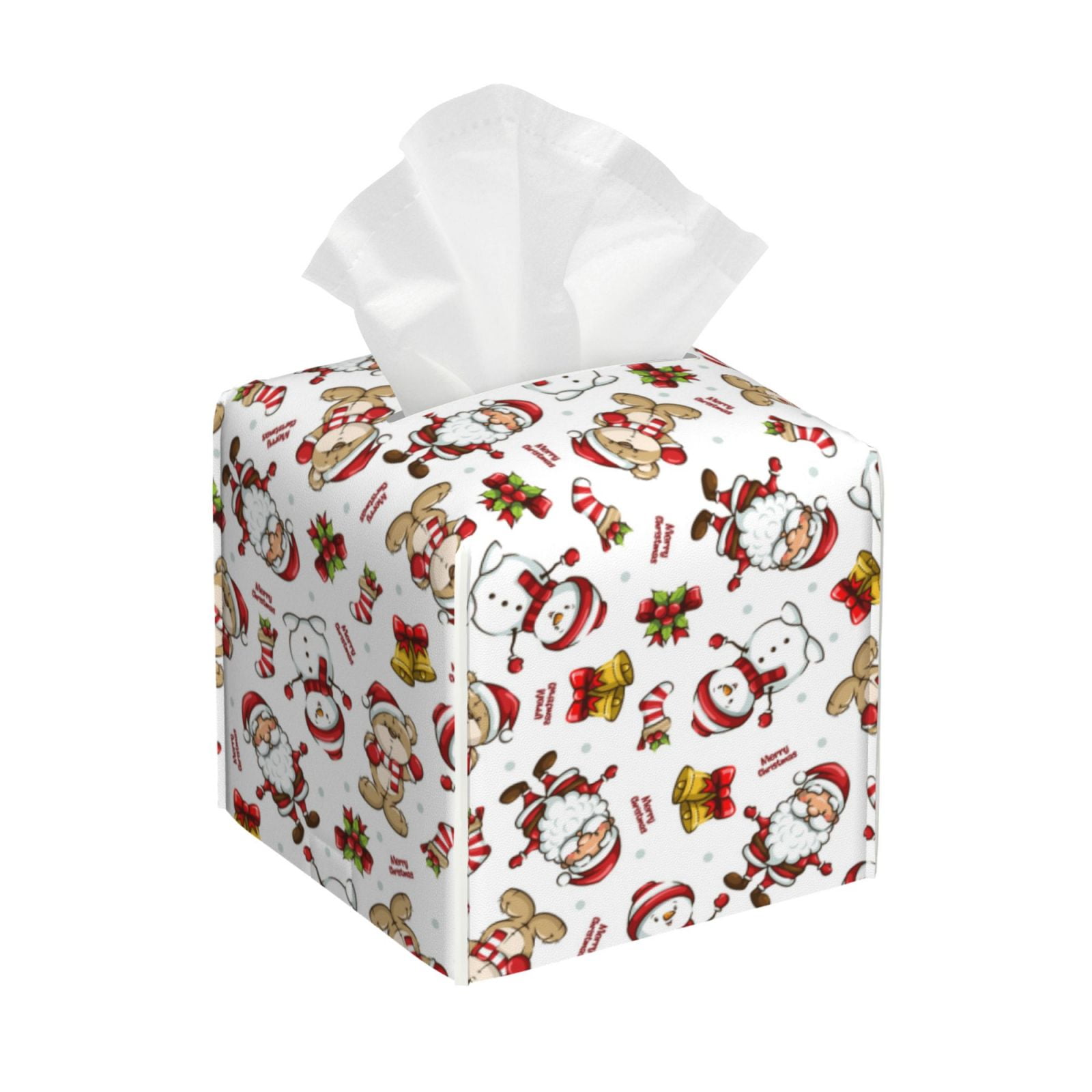 Goofa Christmas Santa Cartoon Snowman Tissue Box Cover PVC Leather ...
