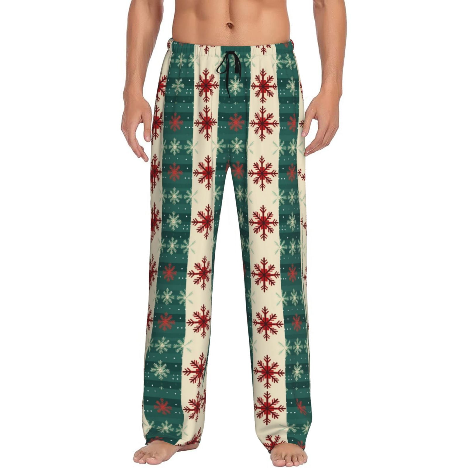 Goofa Christmas Snowflakes Plaid Pattern Printed Soft Pajama Pants for ...