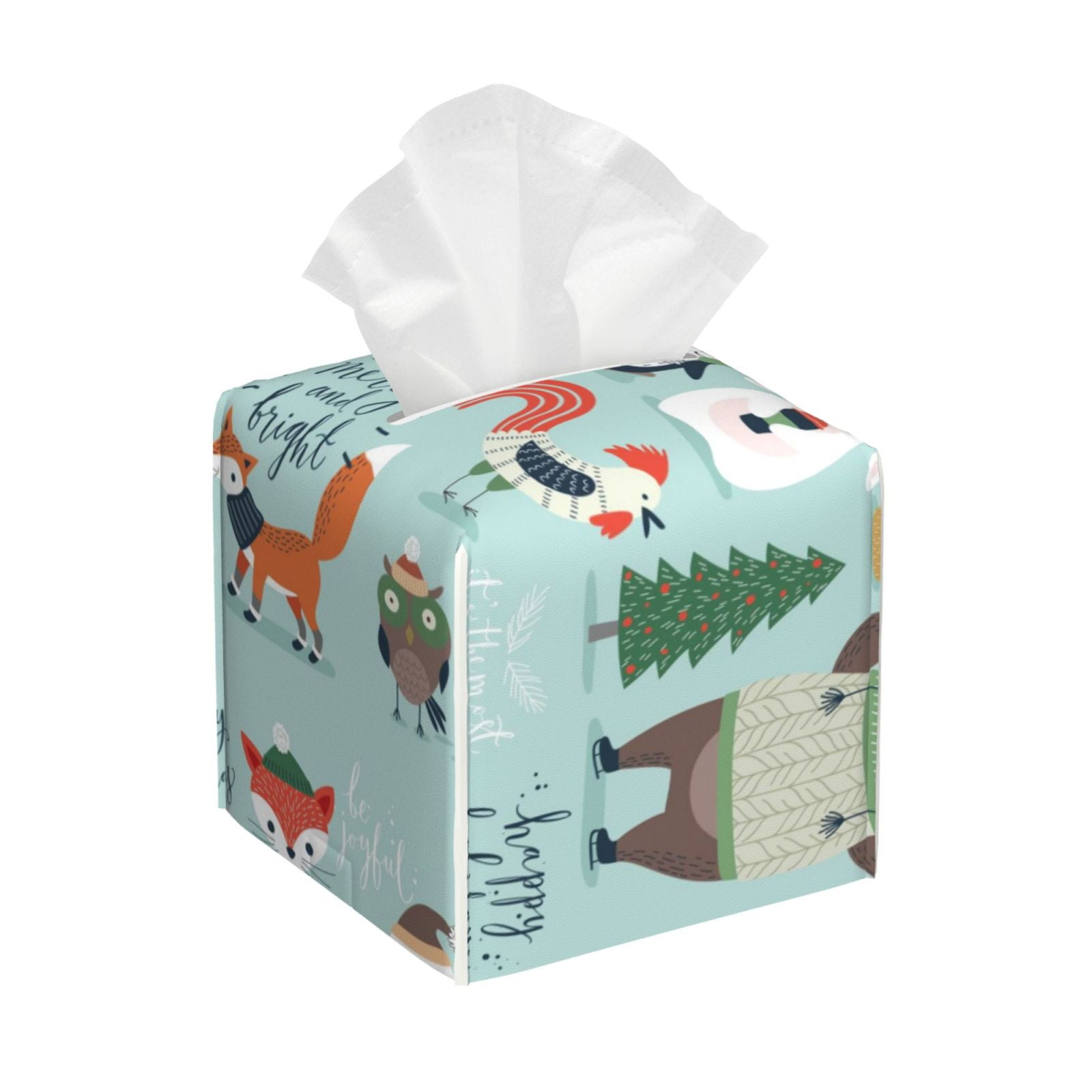 Goofa Christmas Winter Animals Tissue Box Cover PVC Leather Tissue ...