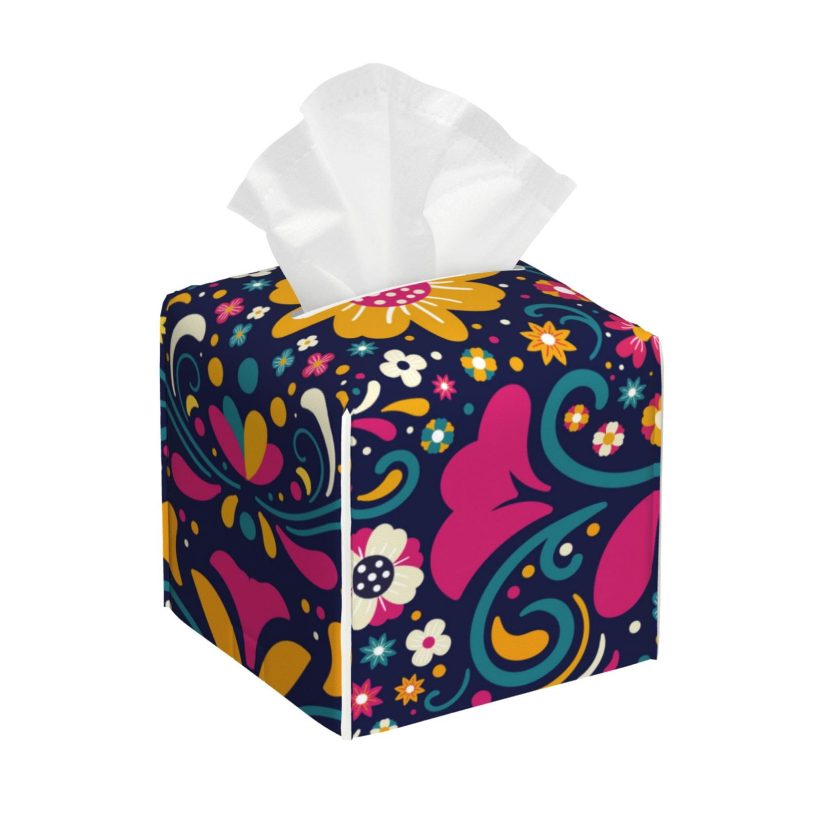 Goofa Cinco De Mayo Floral Tissue Box Cover PVC Leather Tissue Holder ...