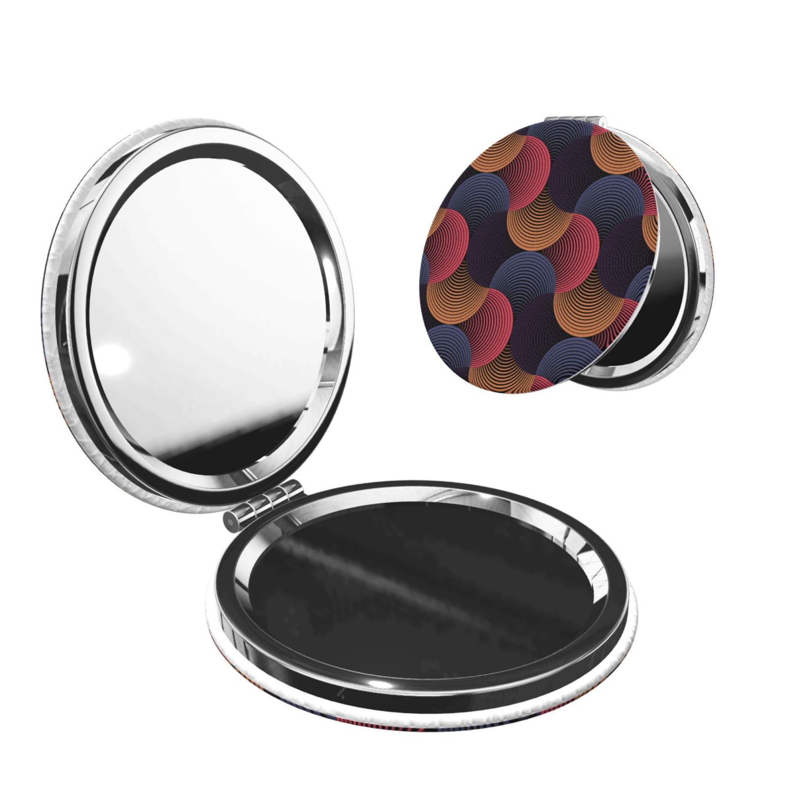 Goofa Circular Stripes Pattern Pocket Mirror, Portable Makeup Mirror ...