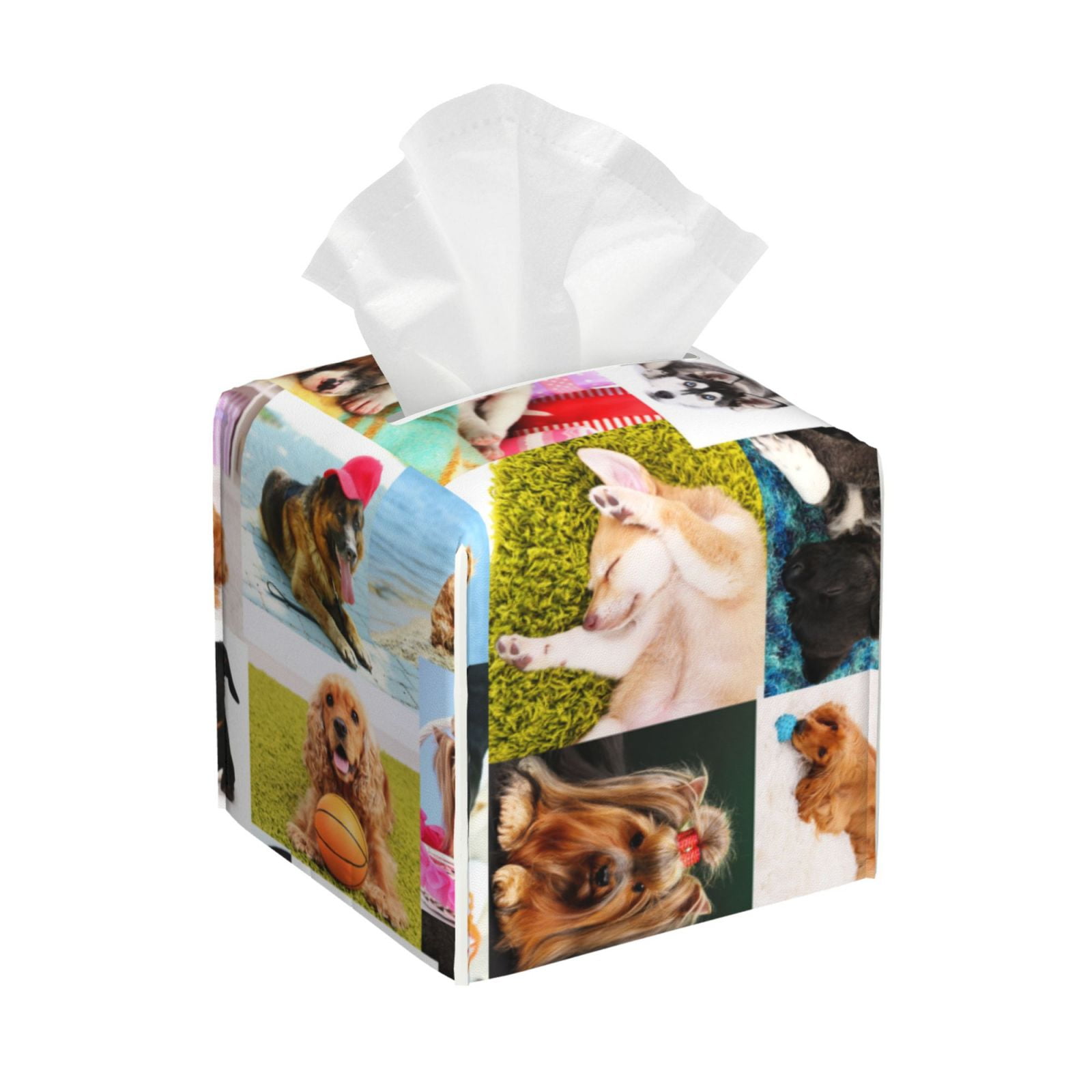 Goofa Collage of pretty dogs Pattern Tissue Box Cover PVC Leather ...