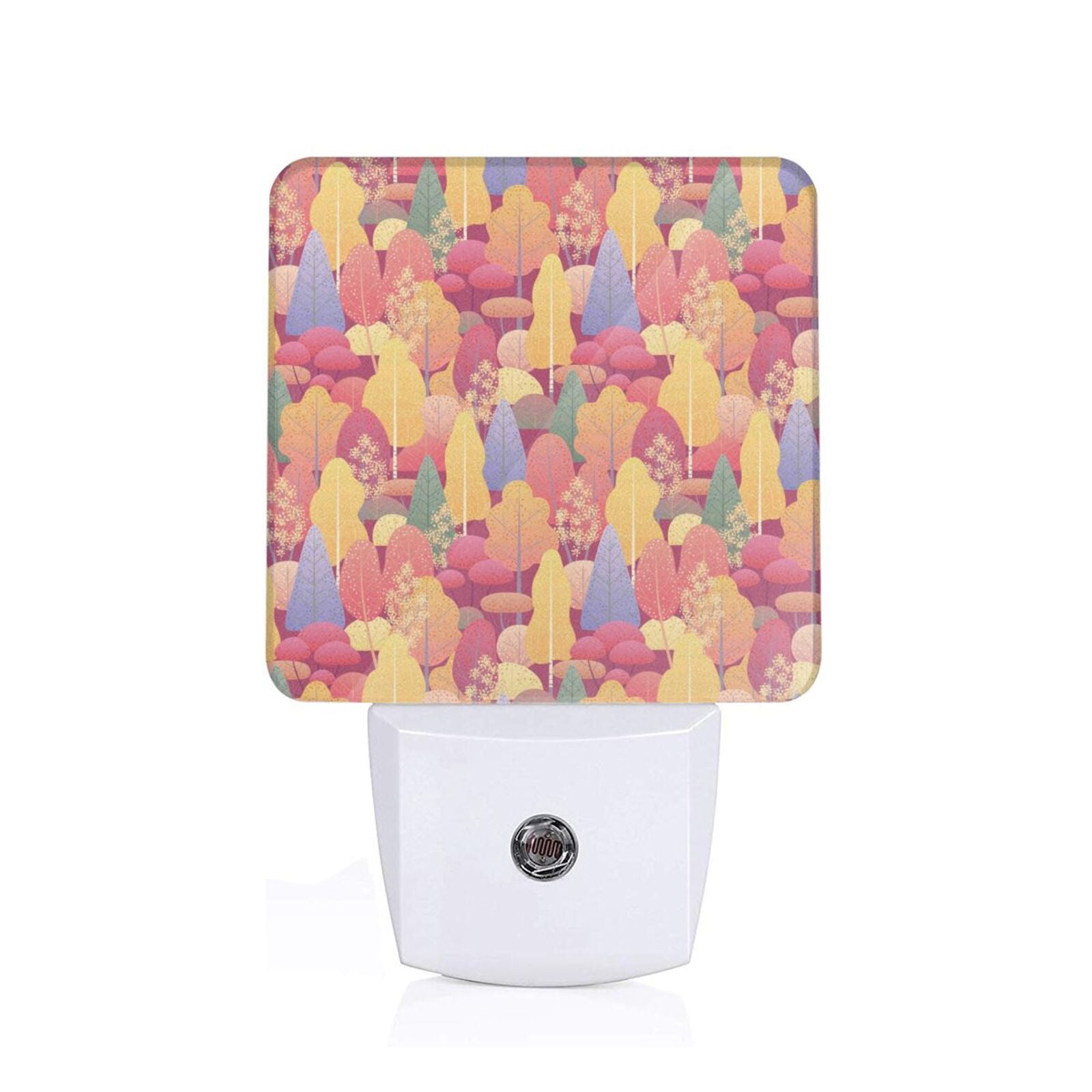 Goofa Colorful Autumn Forest Trees Night Light, Plug-in, Dusk to Dawn ...