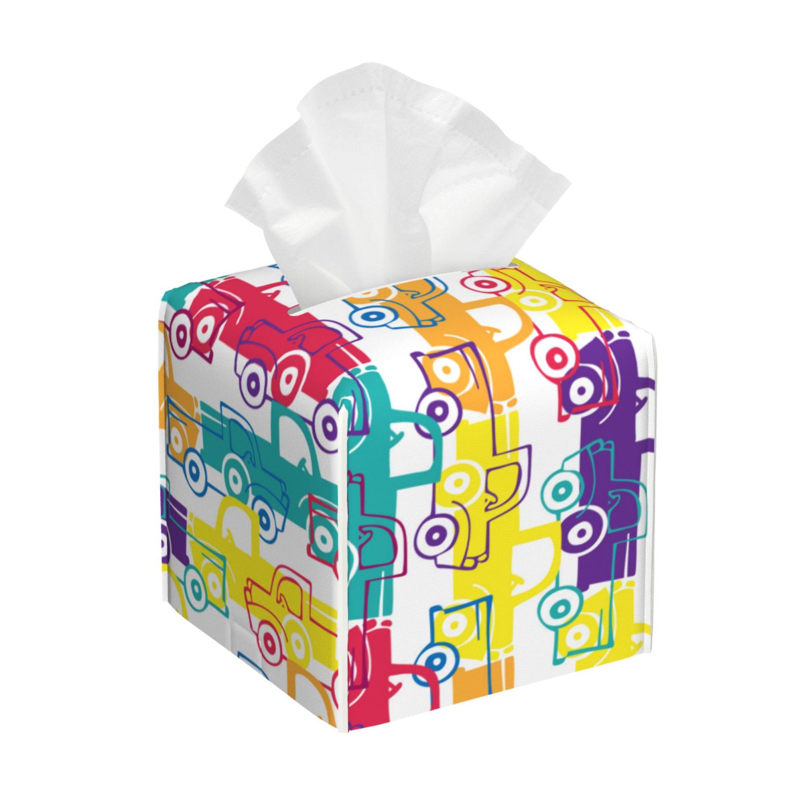 Goofa Colorful Car Tissue Box Cover PVC Leather Tissue Holder Square ...