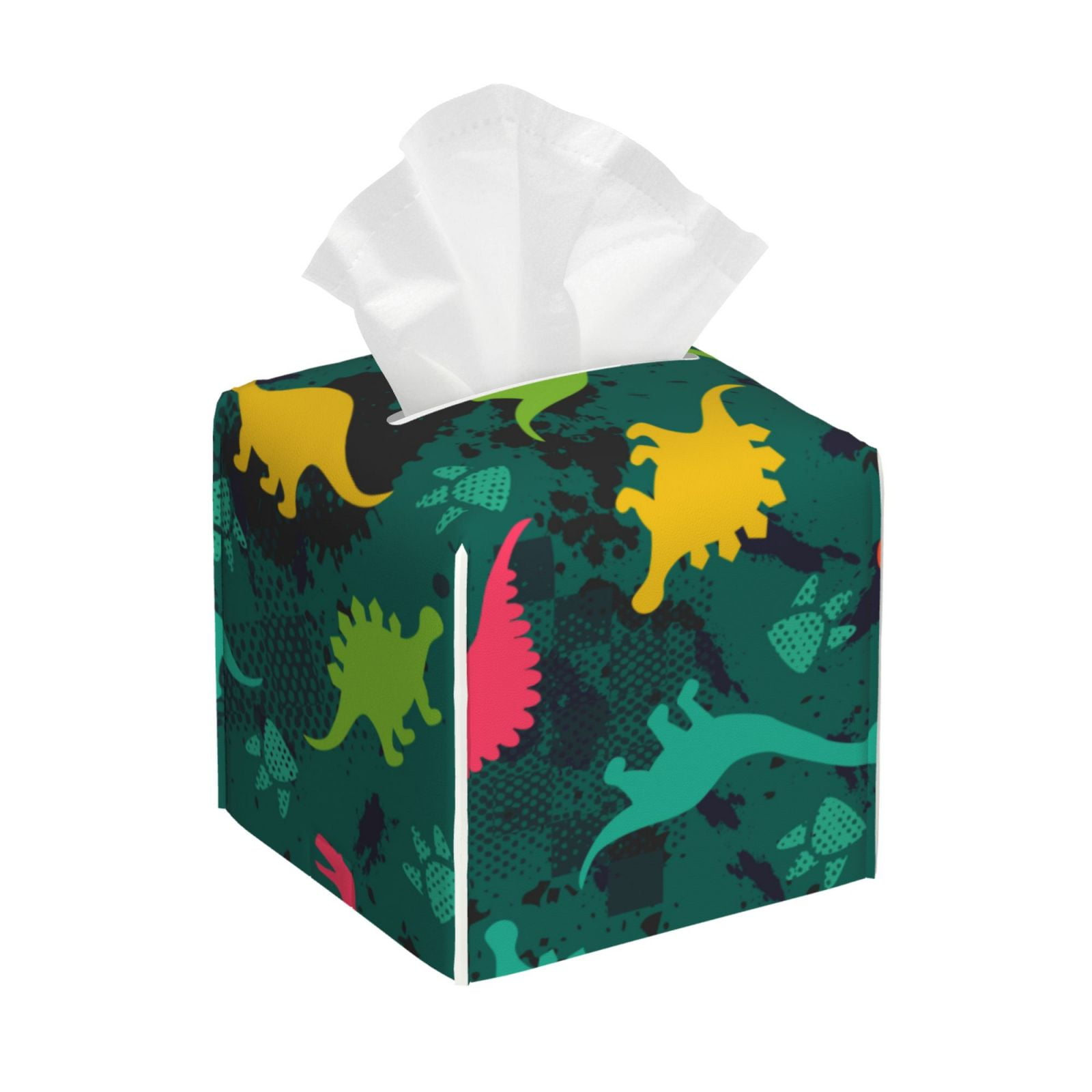 Goofa Colorful Dinosaurs Tissue Box Cover PVC Leather Tissue Holder ...