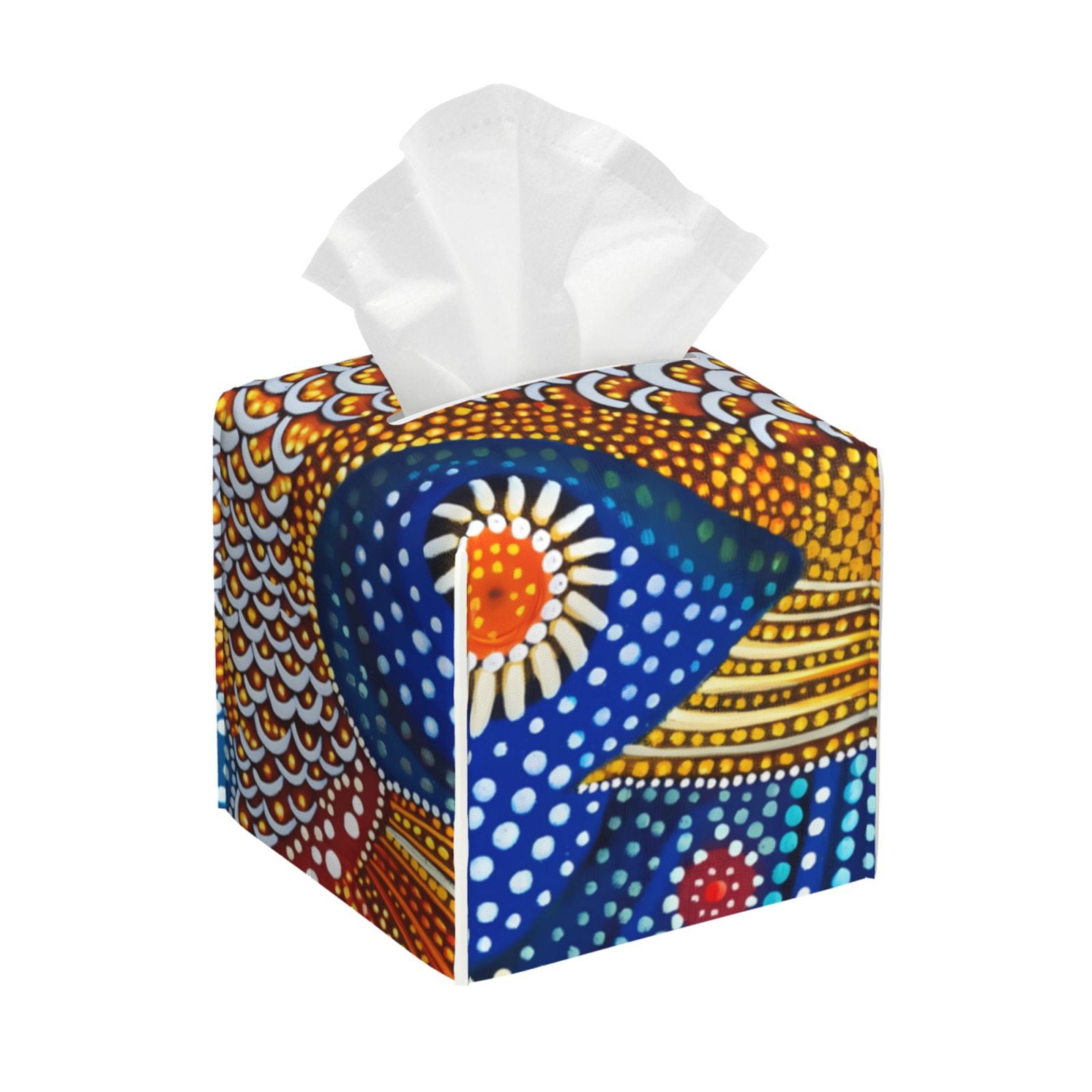 Goofa Colorful Dot Art Fish Tissue Box Cover PVC Leather Tissue Holder ...