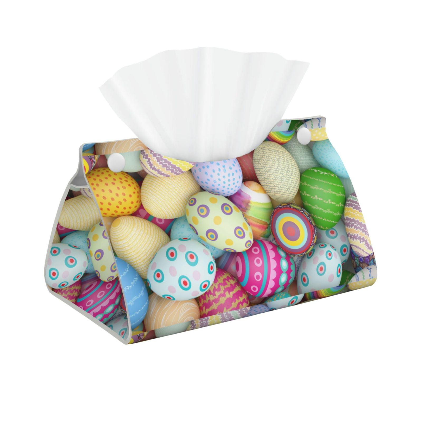 Goofa Colorful Easter Eggs Pattern Triangle Square Tissue Box Cover ...