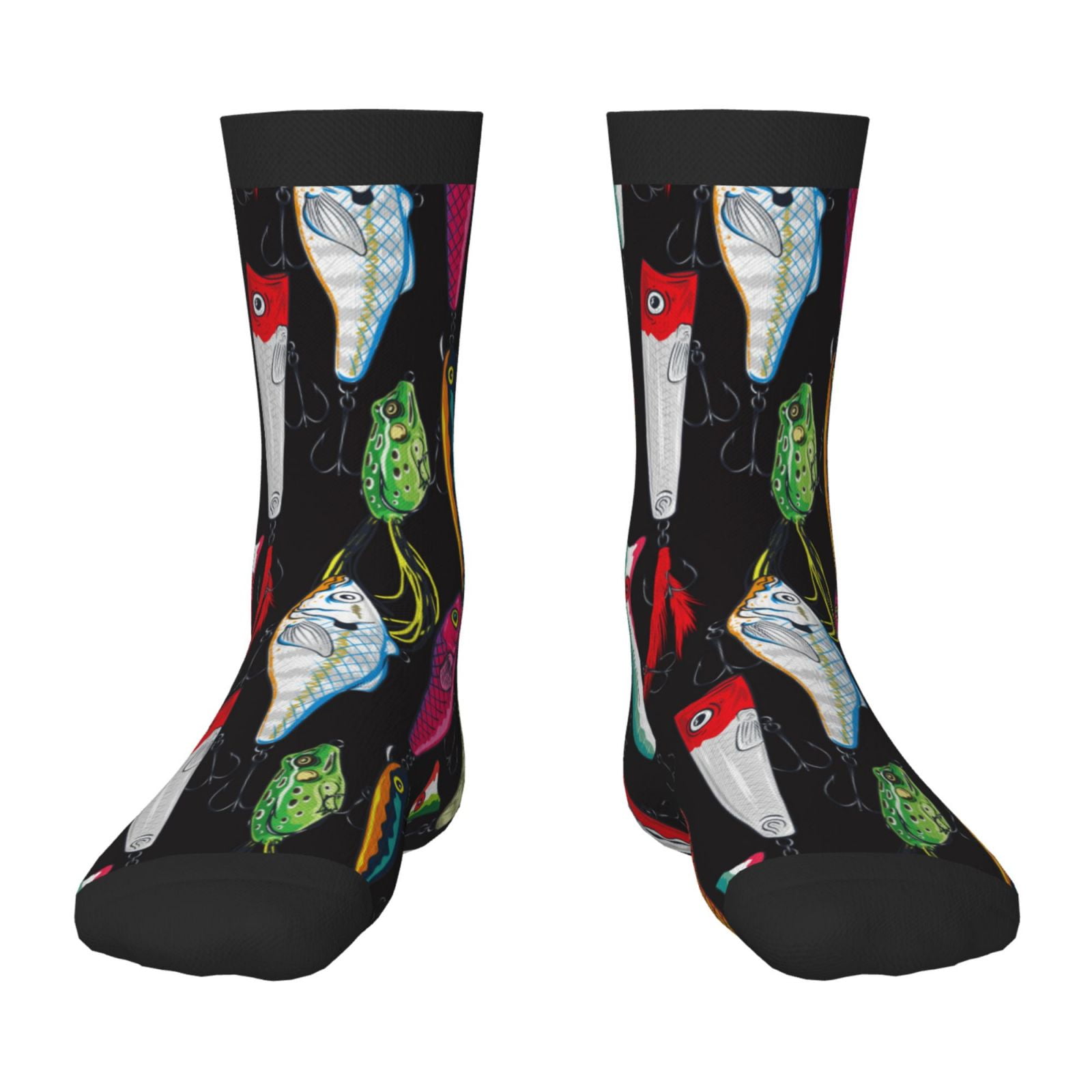 Goofa Colorful Fishing Lures Pattern Children's Crew Socks, Kids' Daily ...