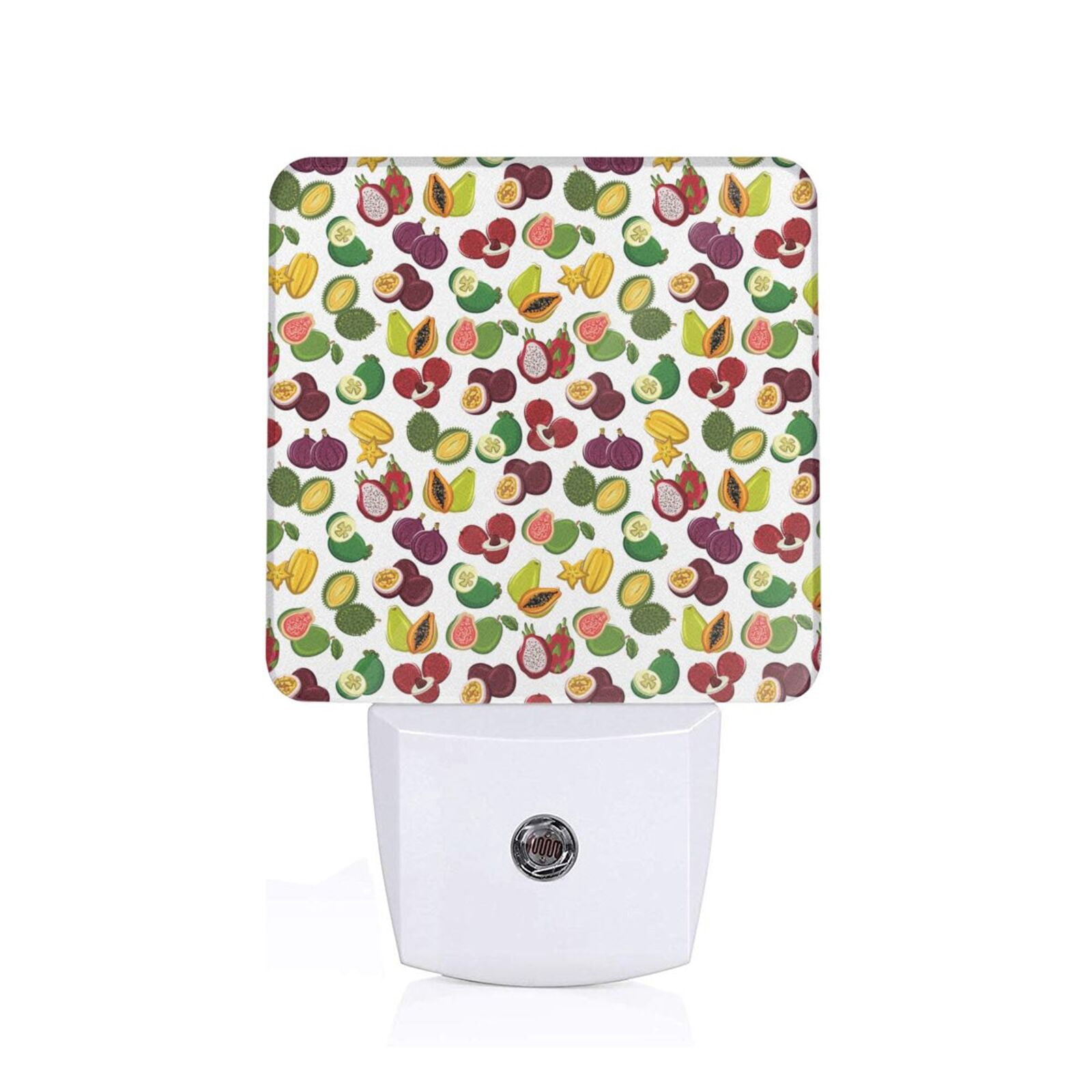 Goofa Colorful Fruits Night Light, Plug-in, Dusk to Dawn Sensor, Warm ...