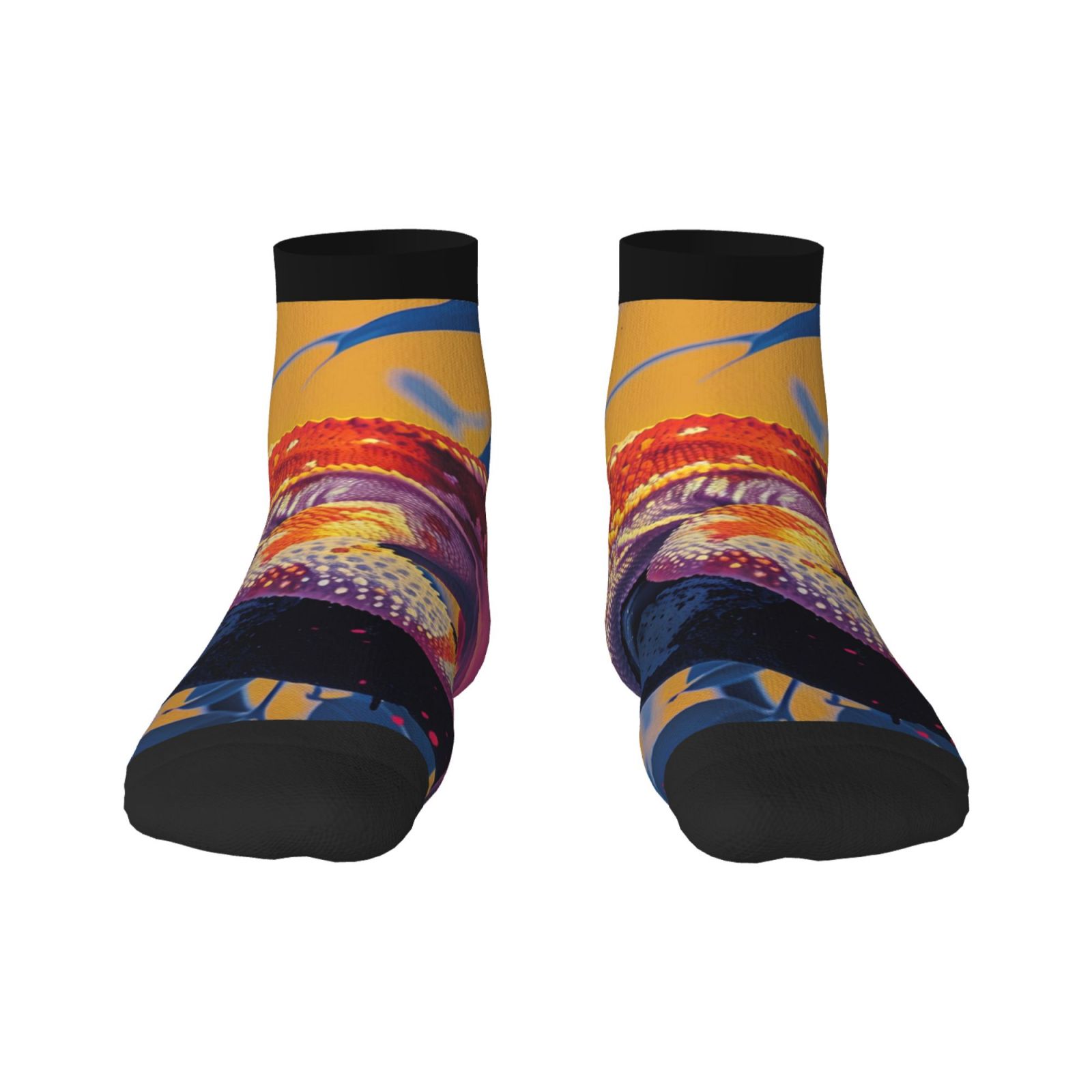 Goofa Colorful Gecko Jungle Art Pattern Non Slip Socks with Grips for ...