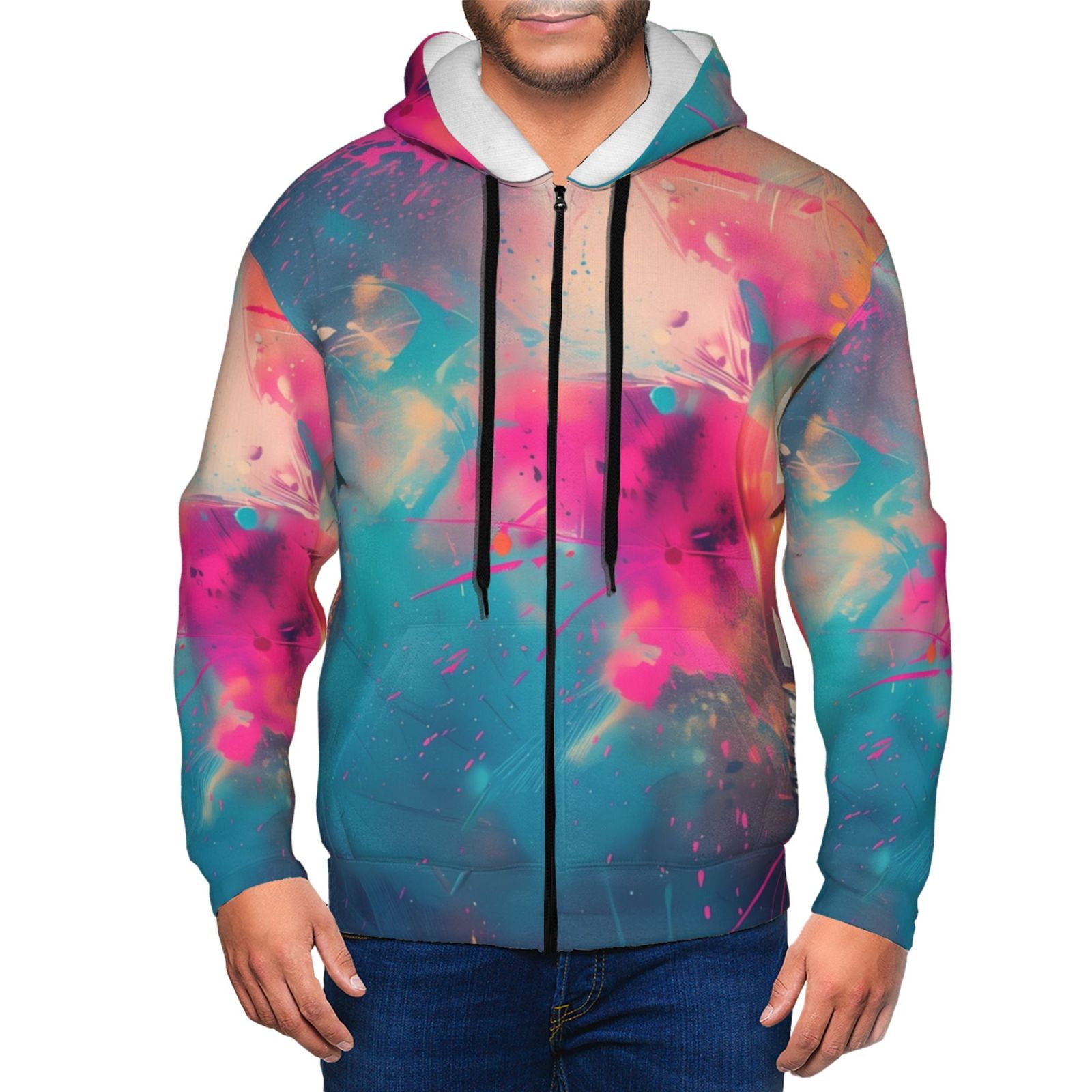 Goofa Colorful Lightbulb Abstract Pattern Mens Full-zip Hoodie, Zip-up ...