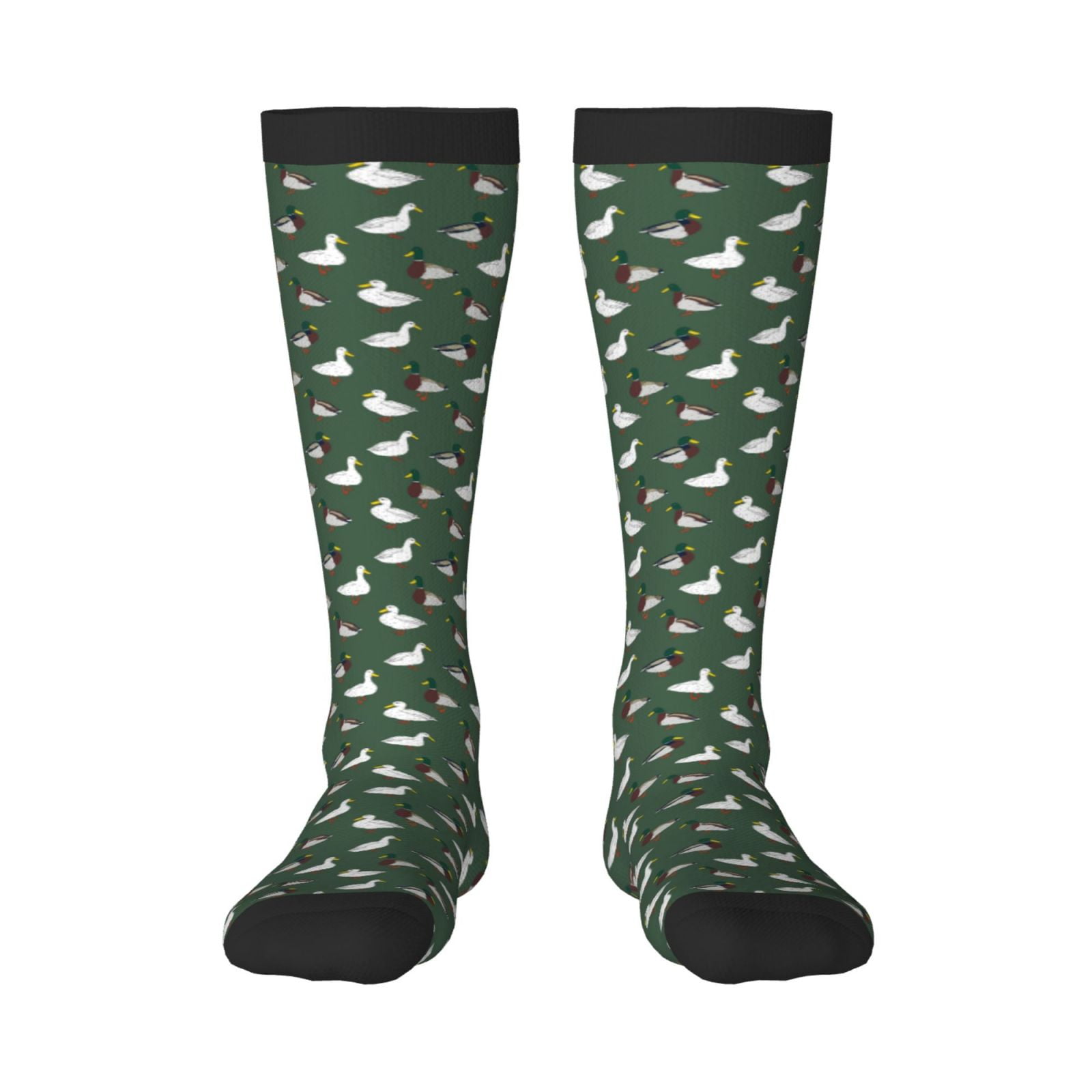 Goofa Colorful Mallard Duck Pattern Adult Stockings, Color-Block Knee ...