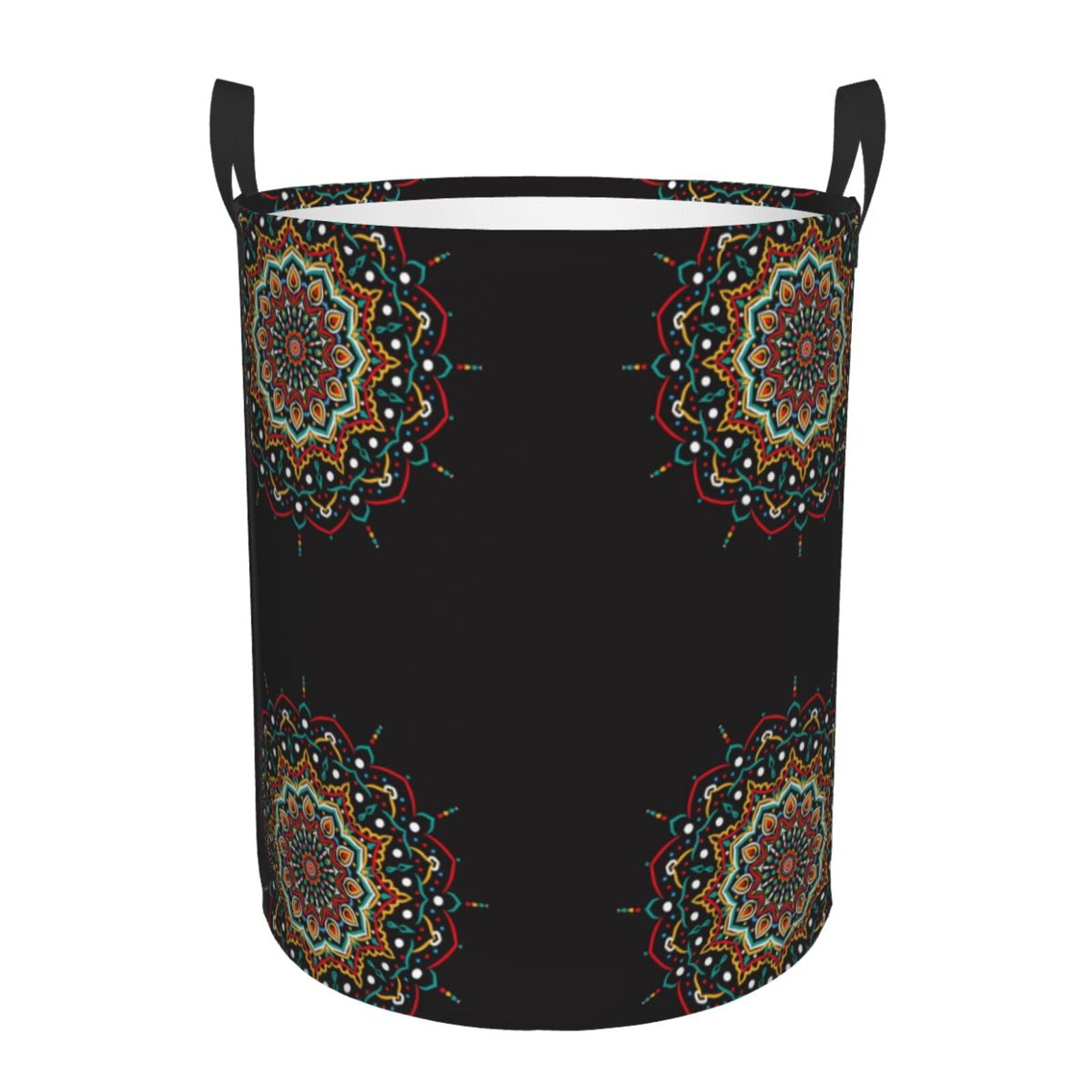 Goofa Colorful Mandala Printed Circular Hamper,Laundry Basket with ...