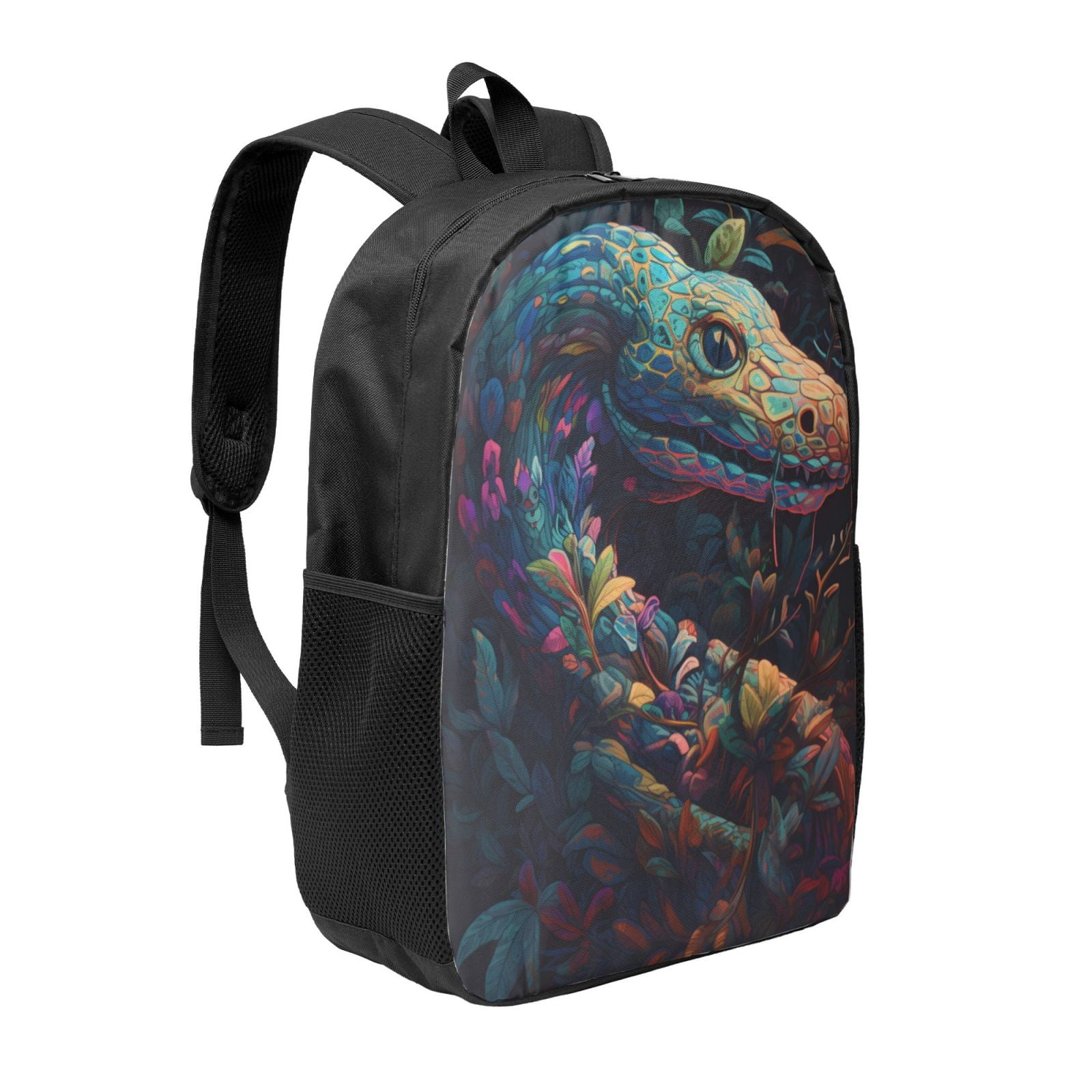 Goofa Colorful Patterned Snake Pattern 17in Student Backpack - School ...