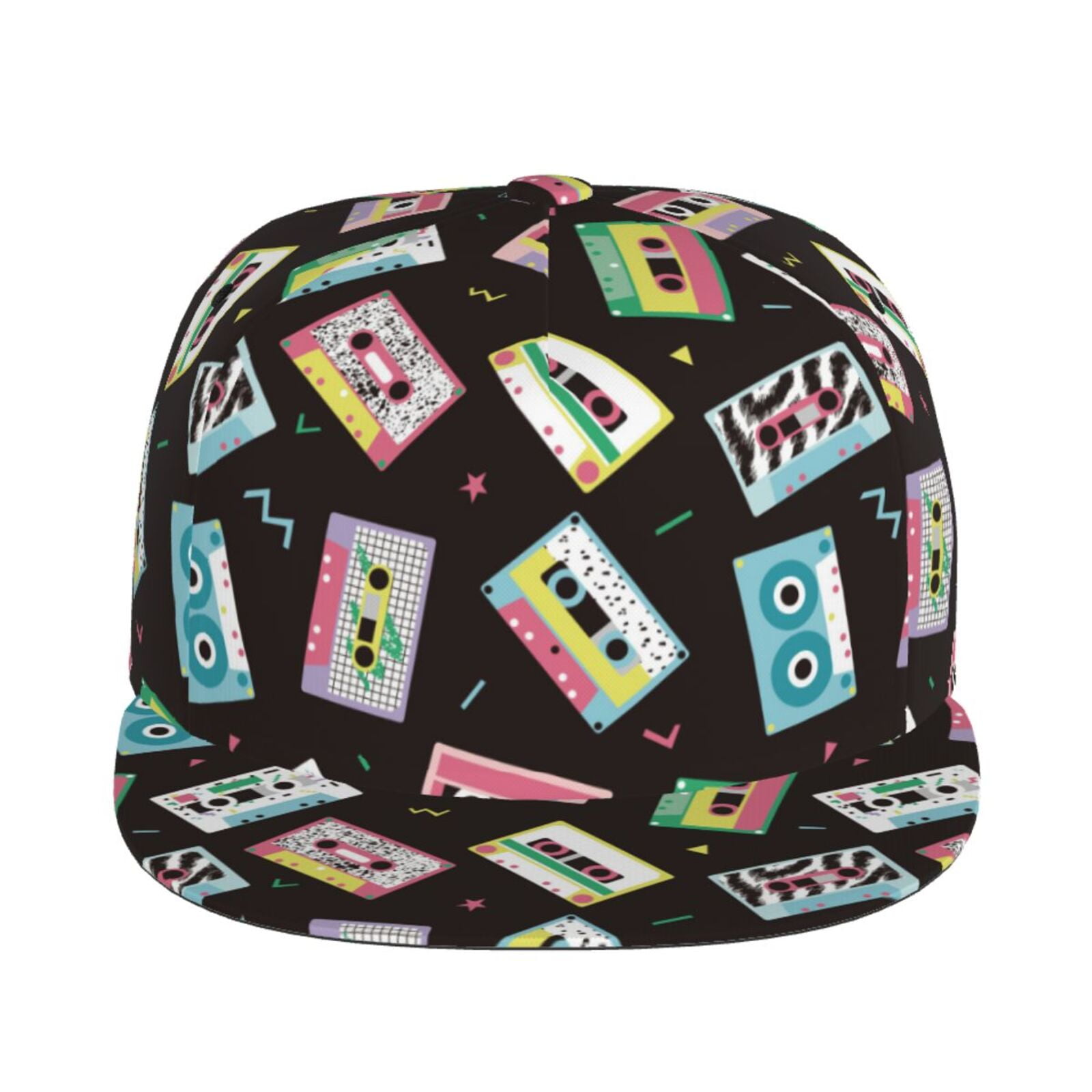 Goofa Colorful Retro Tape Printed Men's Baseball Cap,Straight Brim Hat ...