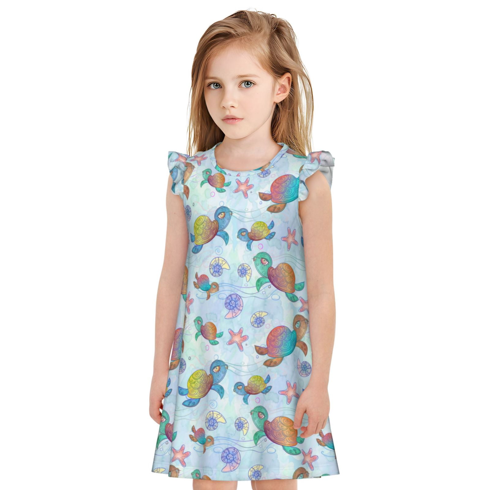Goofa Colorful Sea Turtle Pattern Sweet & Sassy Girls' Nightgowns ...