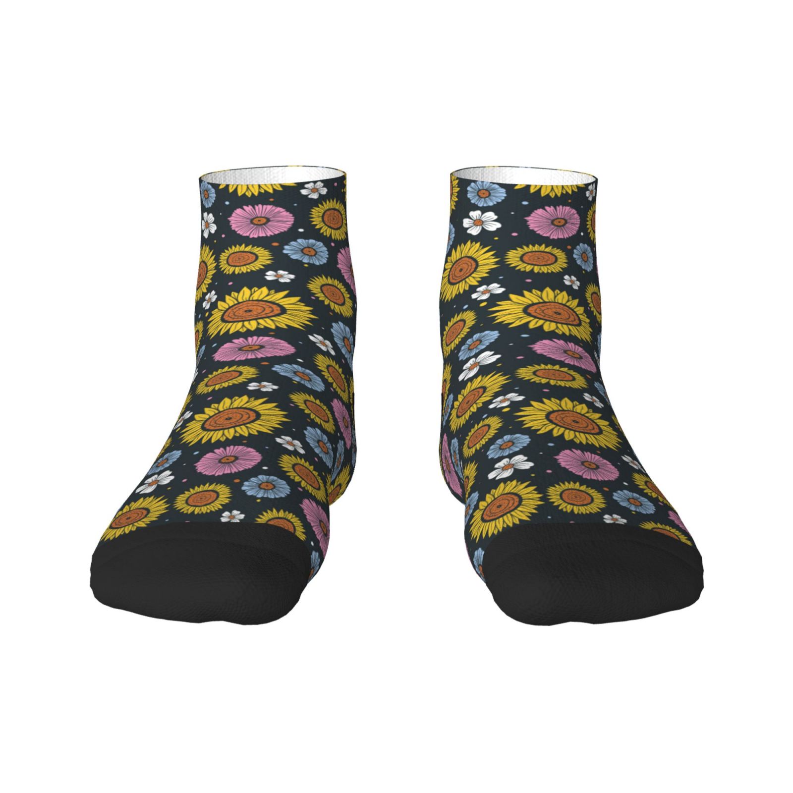 Goofa Colorful Sunflowers Pattern Non Slip Socks with Grips for Elderly ...