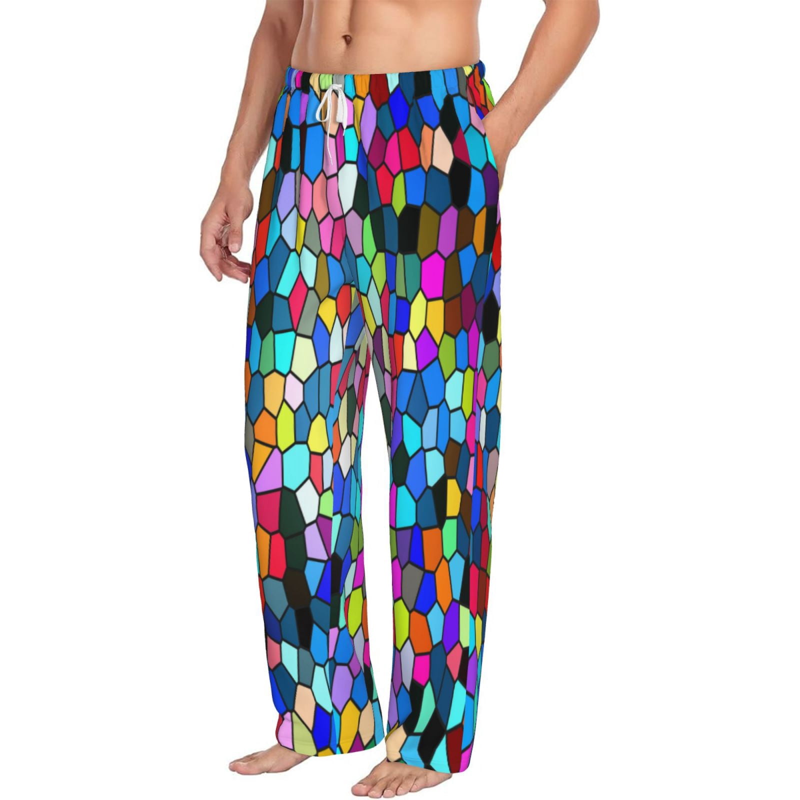 Goofa Colorful Tie Dye Stained Glass 2 Printed Soft Pajama Pants for ...