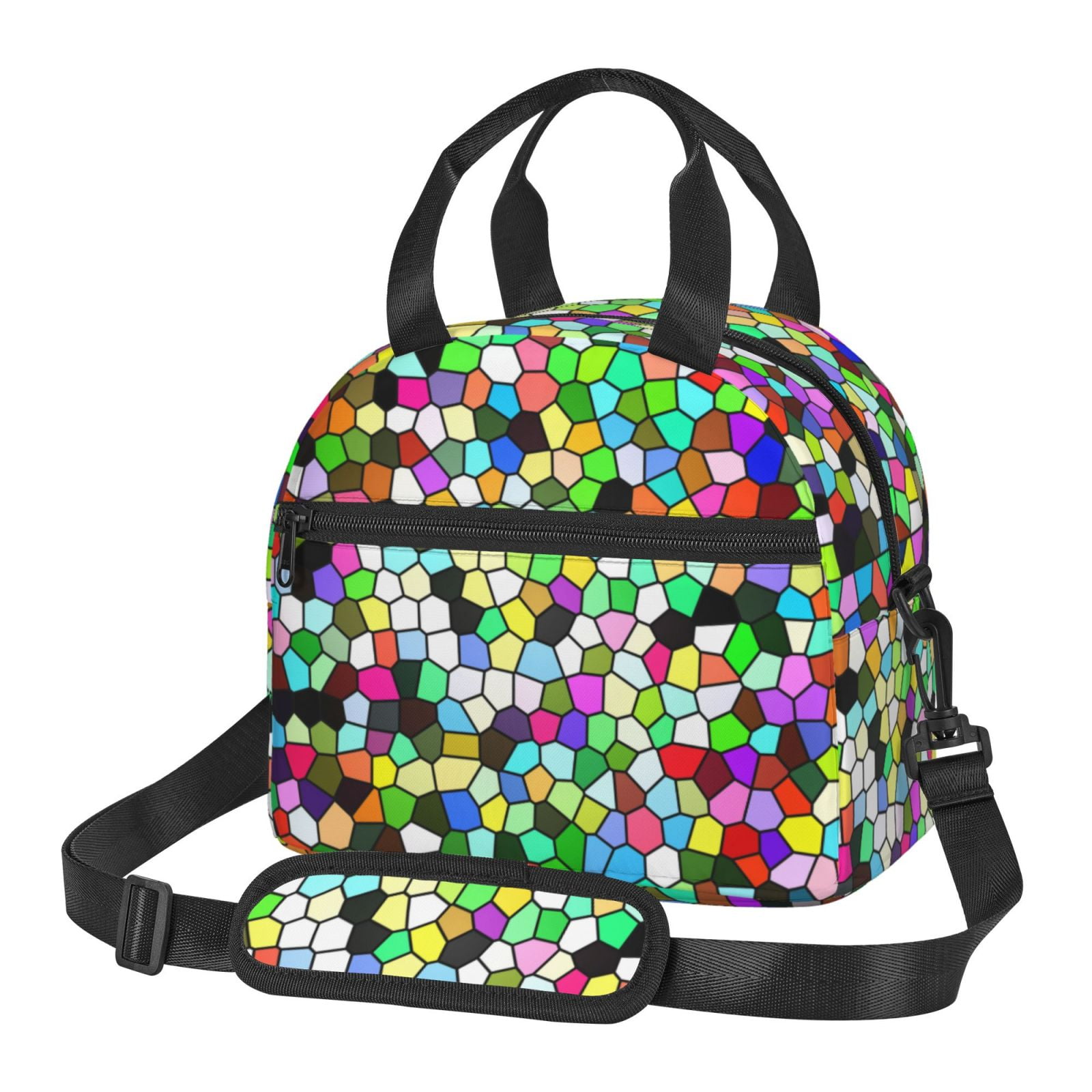 Goofa Colorful Tie Dye Stained Glass Pattern Lunch Bag ,Insulated Lunch ...