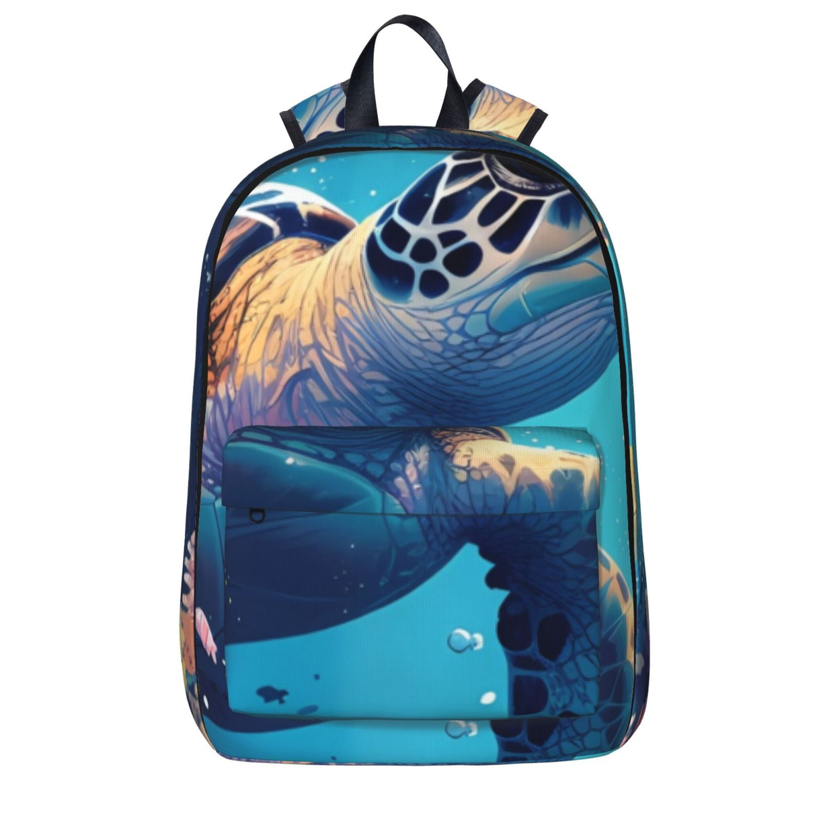 Goofa Colorful Underwater Plant Turtle Printed Backpack,Laptop Backpack ...