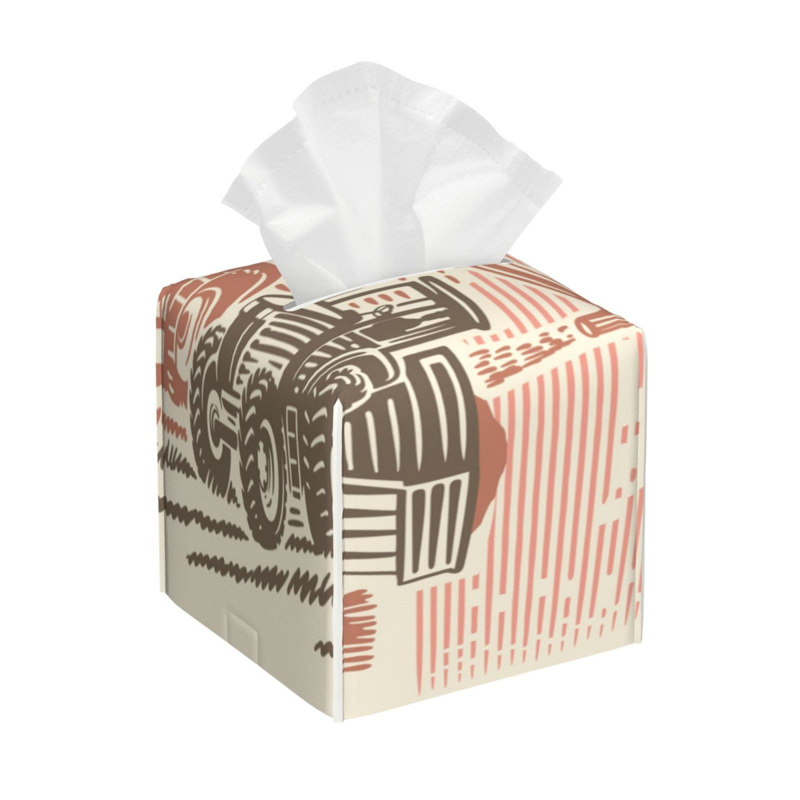 Goofa Combine harvester working with tractor Pattern Tissue Box Cover ...